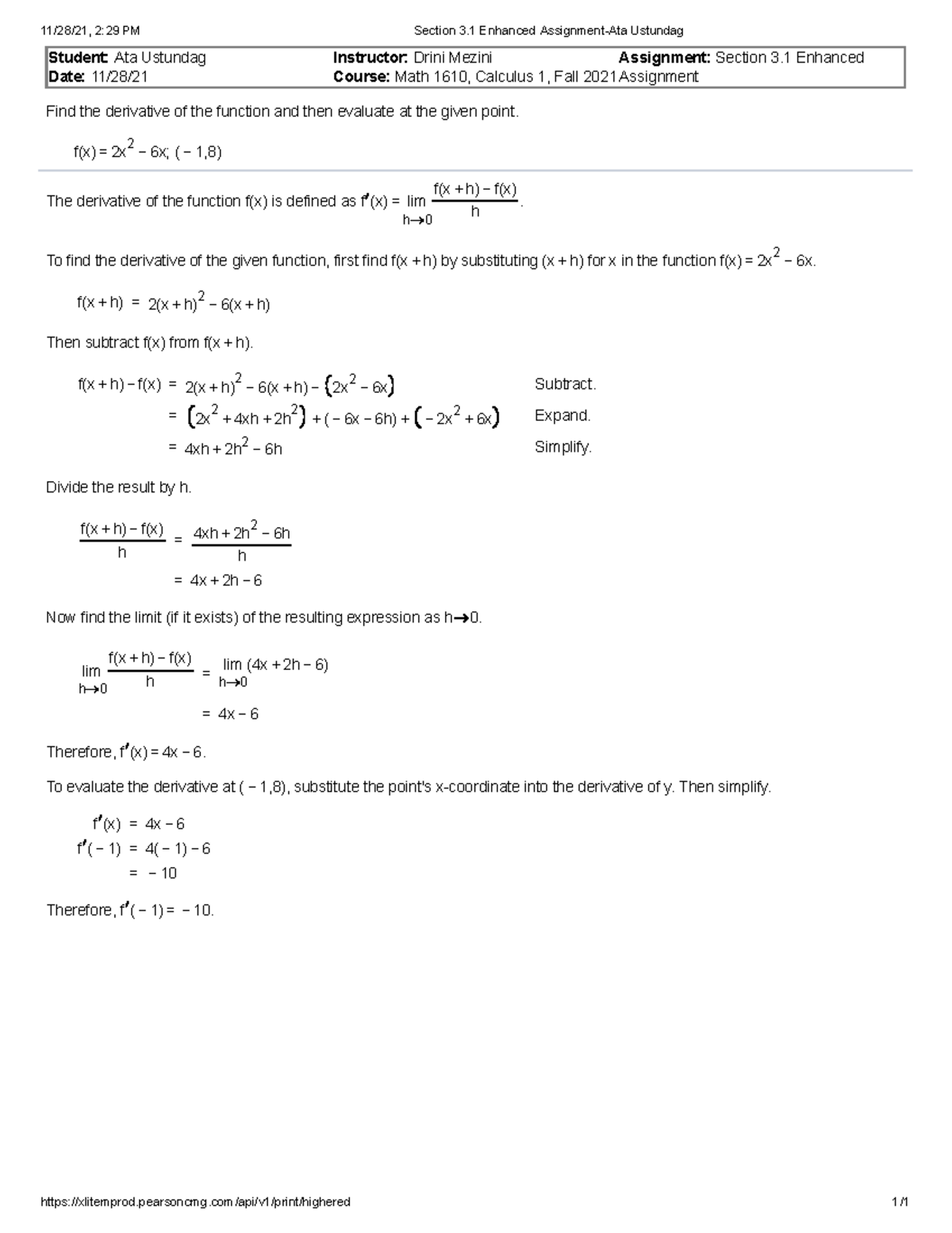 Section 3.1 Enhanced Assignment-Q6 - 11/28/21, 2:29 PM Section 3 ...
