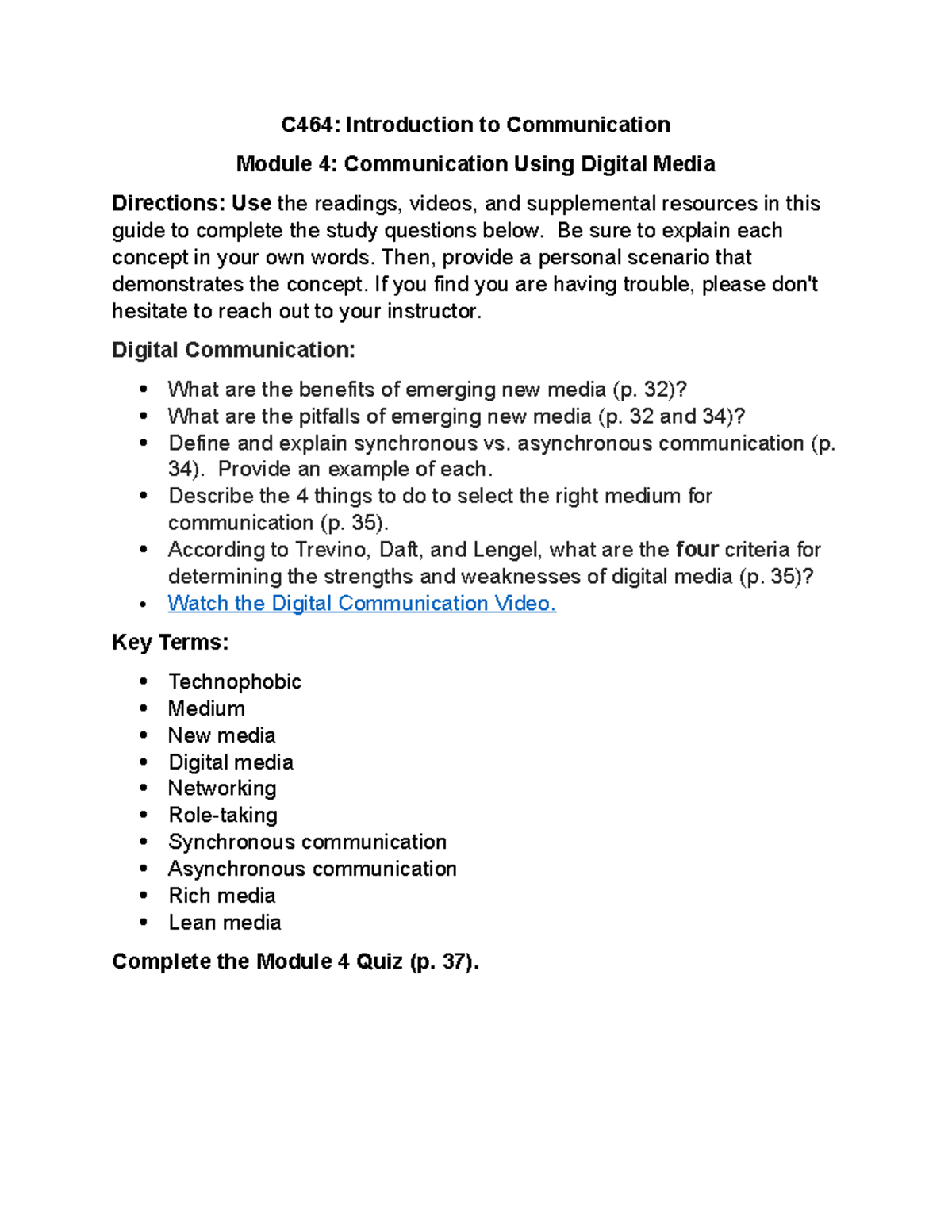 C464 Module 4 Notebook - C464: Introduction to Communication Module 4 ...