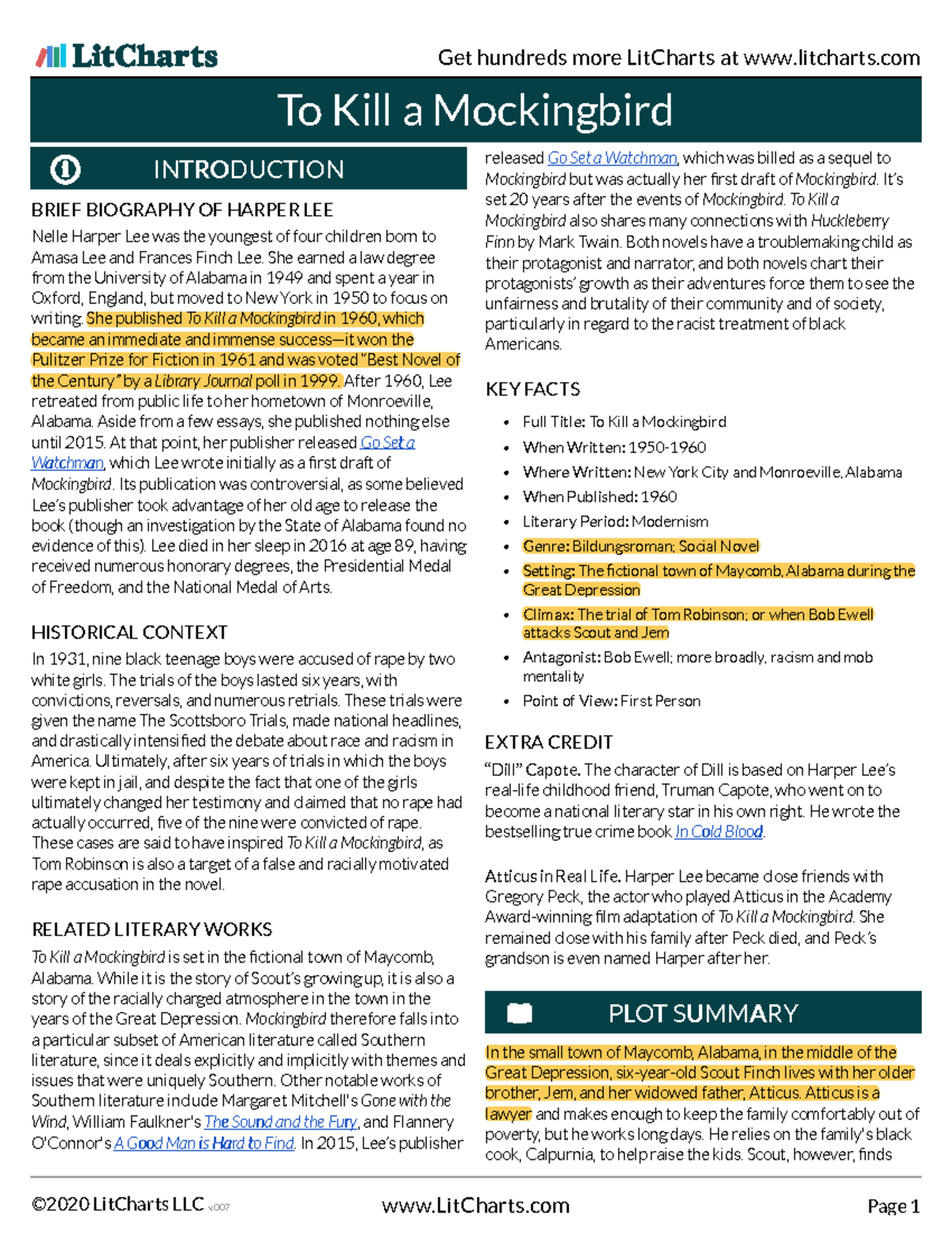 Answer 1 - This is a basic analysis of the book. - To Kill a ...