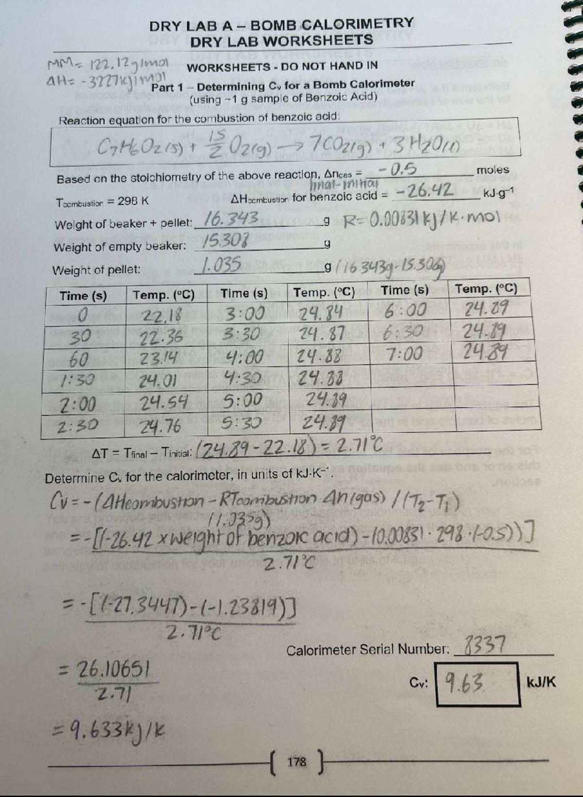 Dry Lab A - First Sheet - CHEM 1050 - Studocu