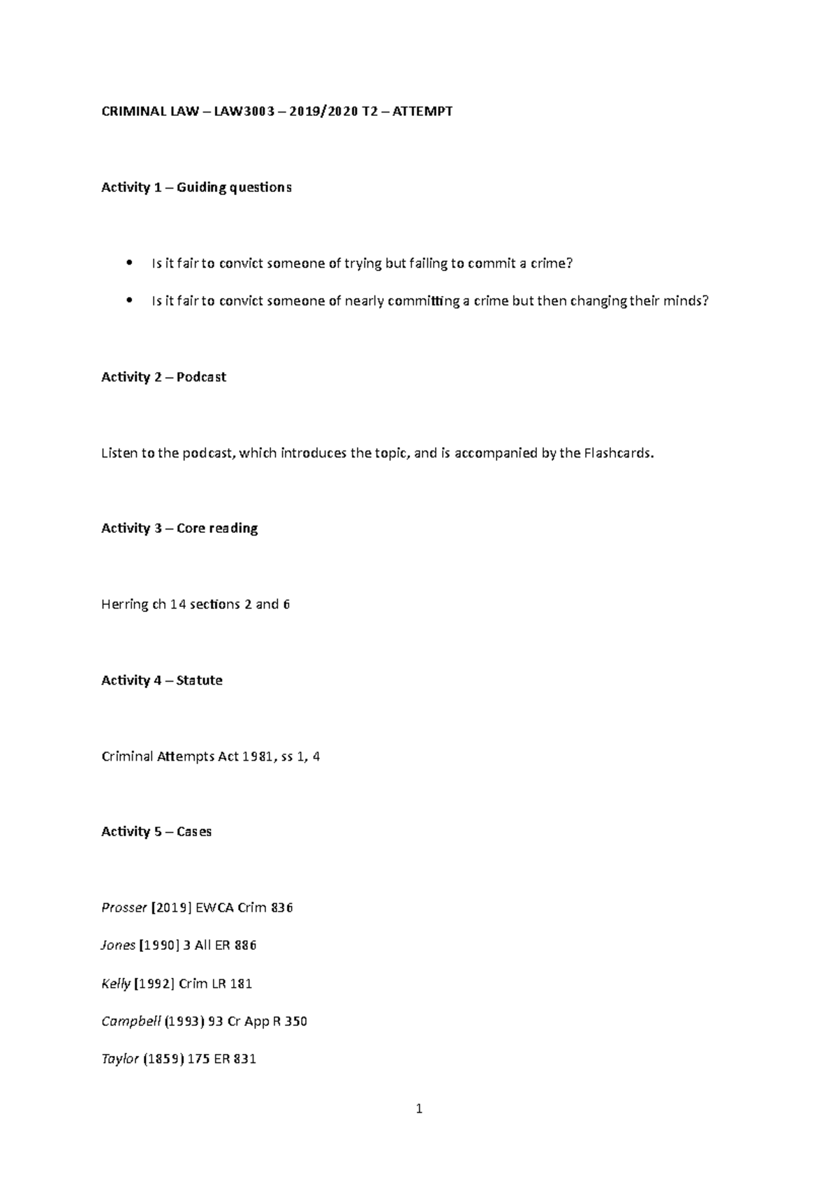 Workbook, attempt - Lecture on compound crimes - Notes - CRIMINAL LAW ...