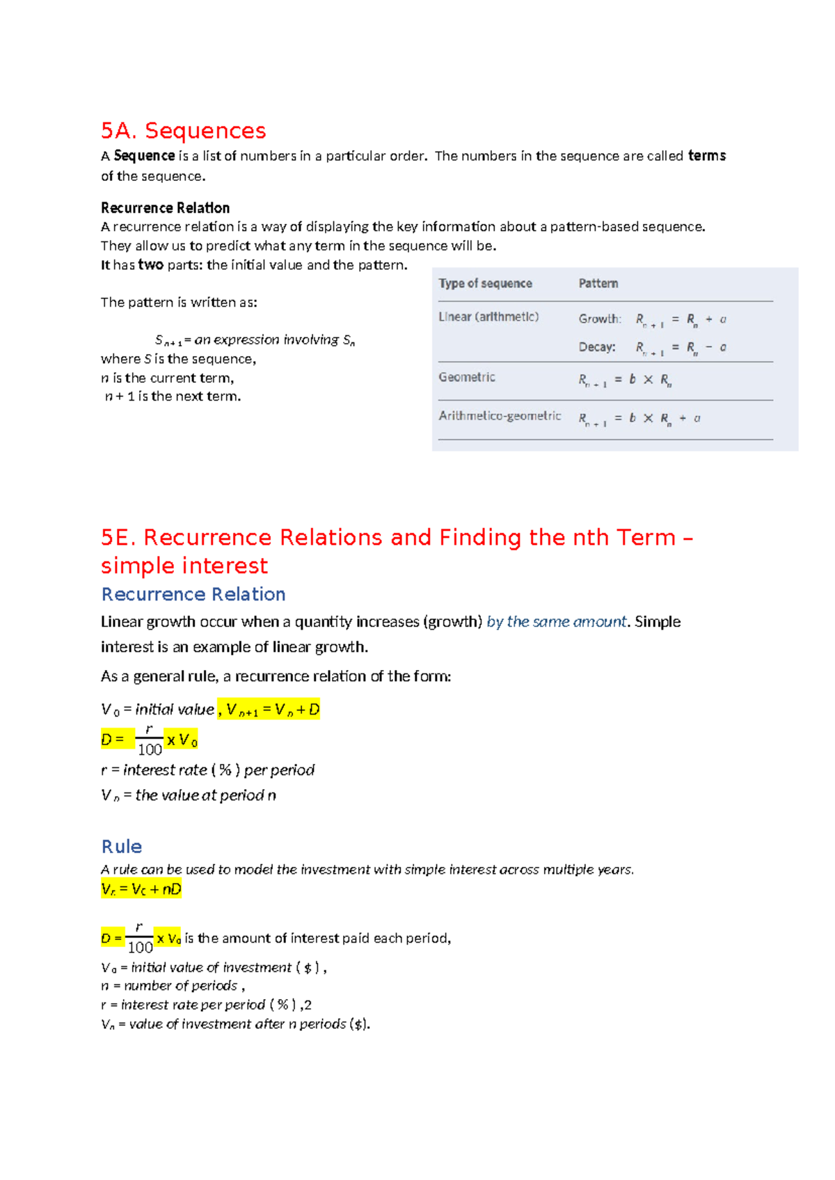 Recursion 5a Sequences A Sequence Is A List Of Numbers In A Particular Order The Numbers In
