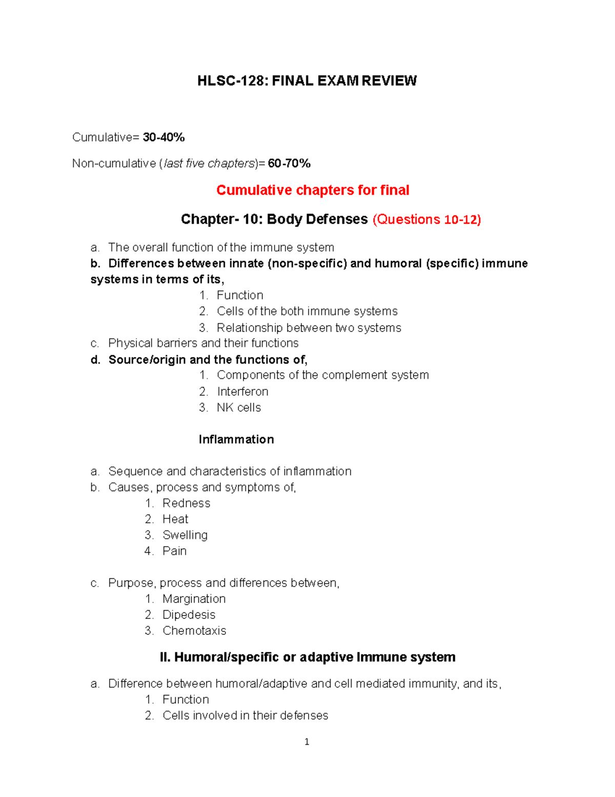 Sample/practice exam 1 January 2016, questions - FINAL EXAM REVIEW ...