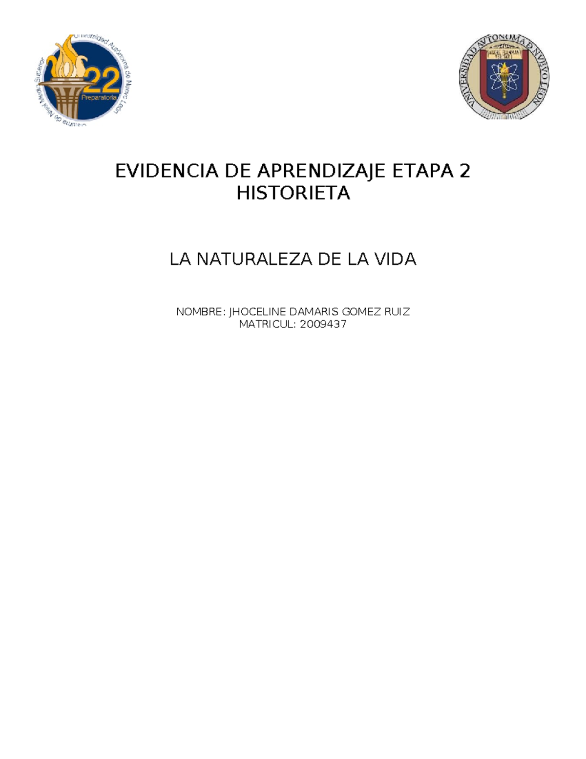 JDGR LVM E2 - tarea - EVIDENCIA DE APRENDIZAJE ETAPA 2 HISTORIETA LA ...