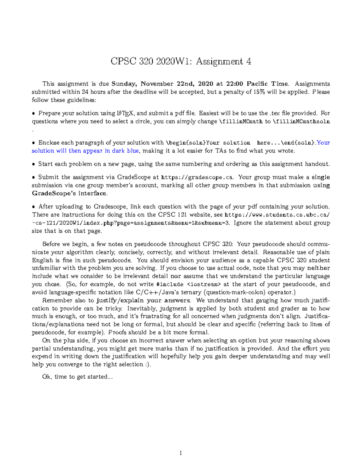 A4-soln - A4-soln - CPSC 320 2020W1: Assignment 4 This assignment is due Sunday, November 22nd ...