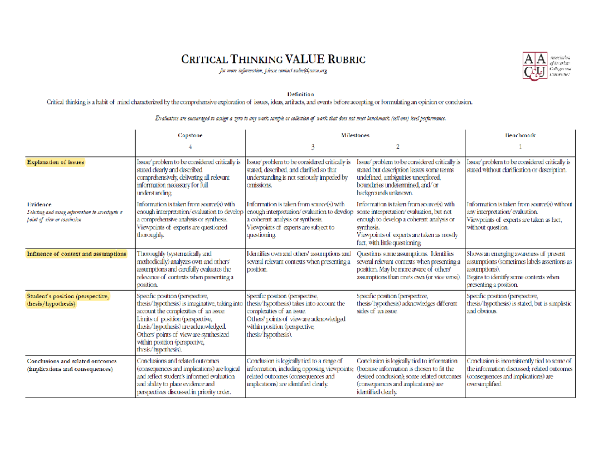 Exam 1 Thinking Rubric 2 666 Block 2 Chapter - Science 327 - UCalgary ...
