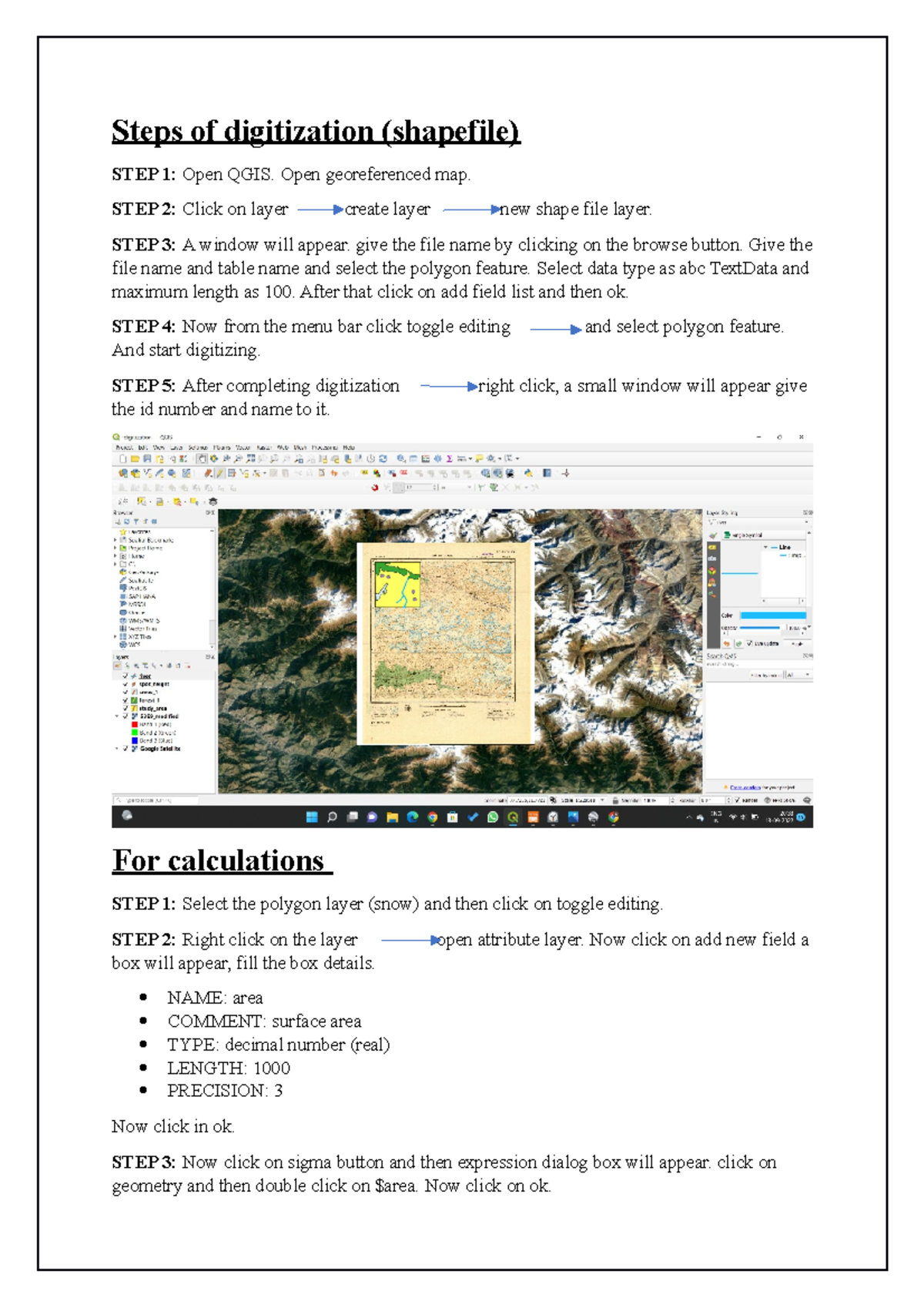 Steps Of Digitization Shapefile Open Georeferenced Map Step 2 Click On Layer Create Layer