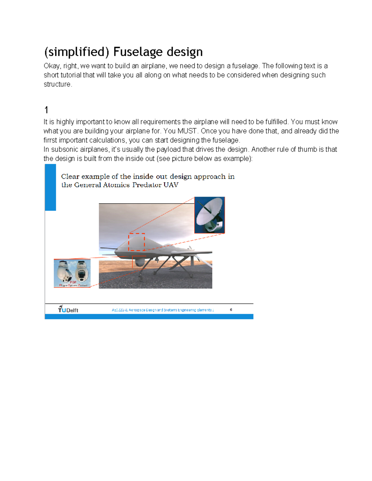 Fuselage Design - Fusulage part of project - (simplified) Fuselage ...