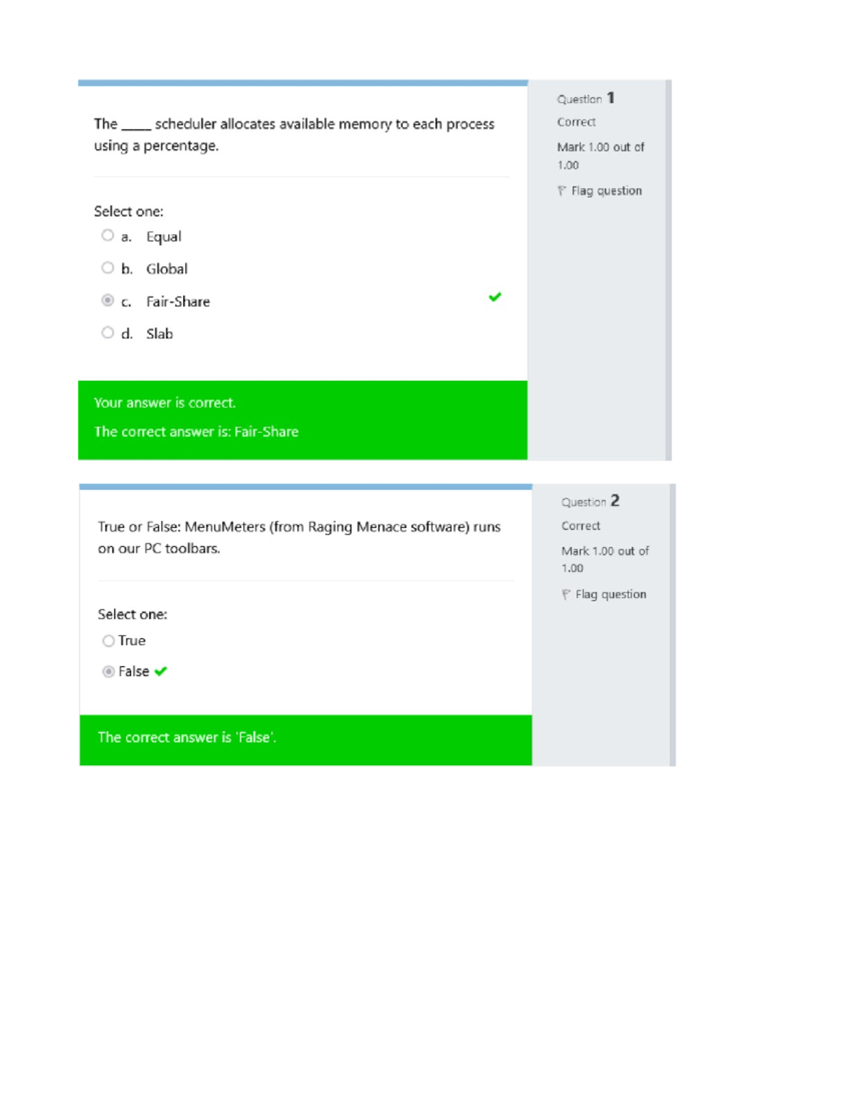 Graded Quiz 3 For Operating Systems 1 - CS 2301 - Studocu