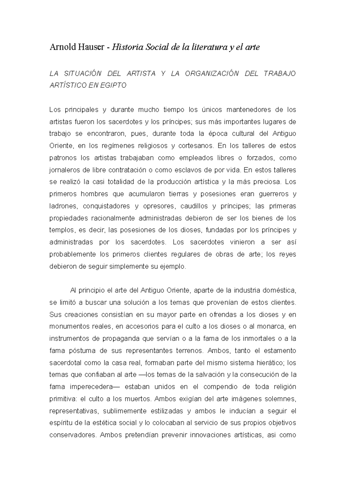 Arnold Hauser - Resumen Anatomía humano - Arnold Hauser - Historia ...