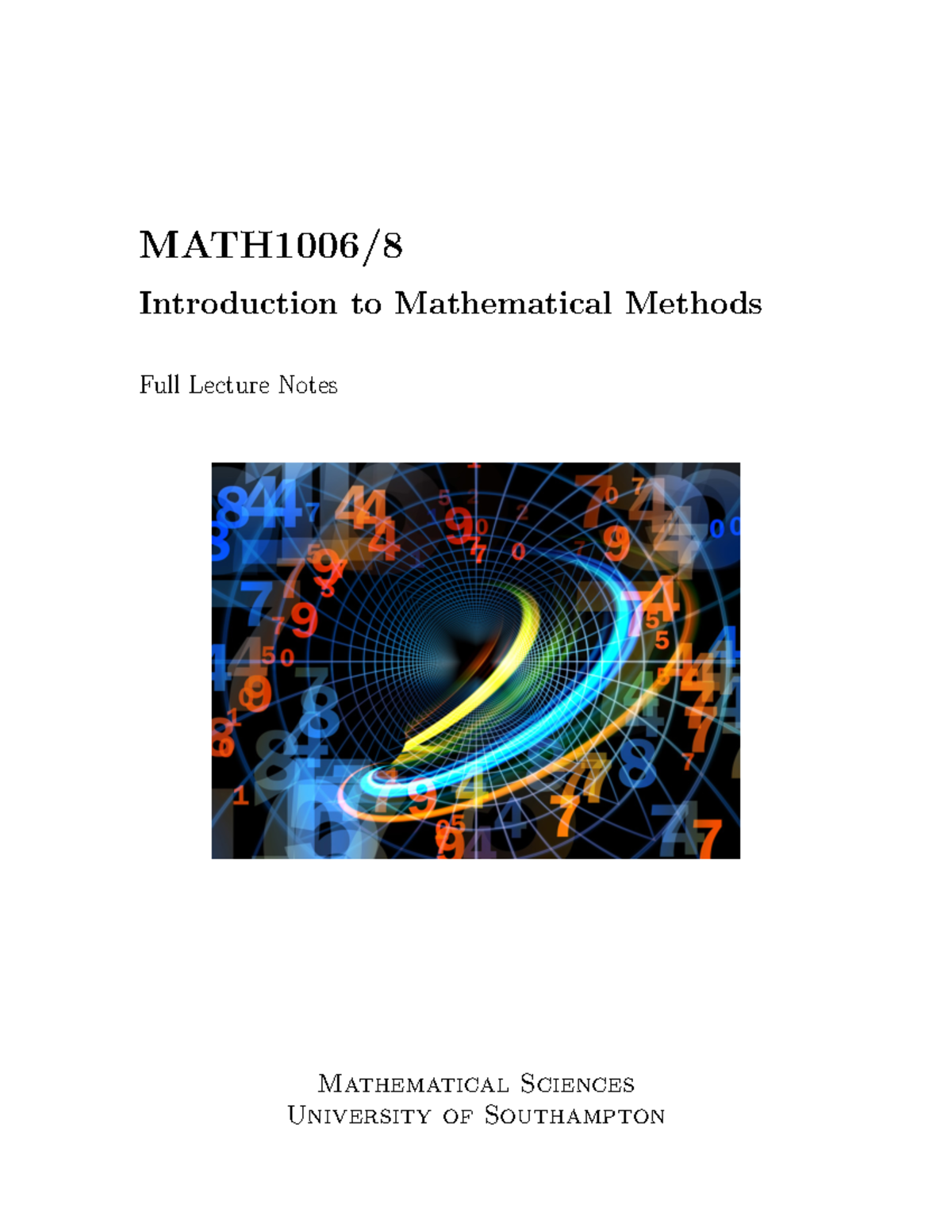 MATH1006 full lecture notes - MATH1006 - Southampton - Studocu