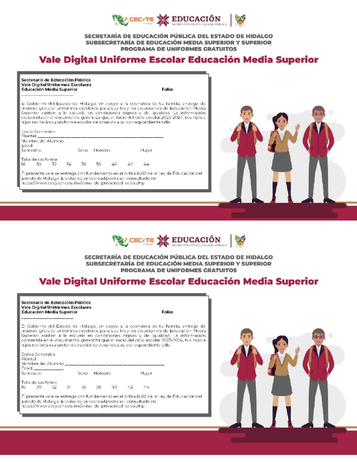 Vale de Uniformes CECy TEH 2023 2024 - Habilidad Matemática - Studocu