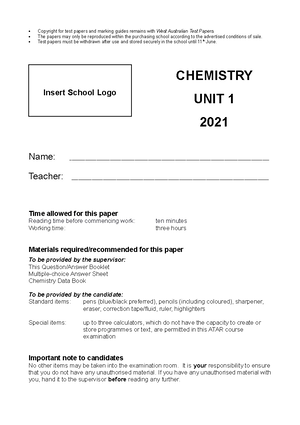 2024 11 ATAR Unit 1 Short Answer Response Guide - 1 11 ATAR Unit 1 ...