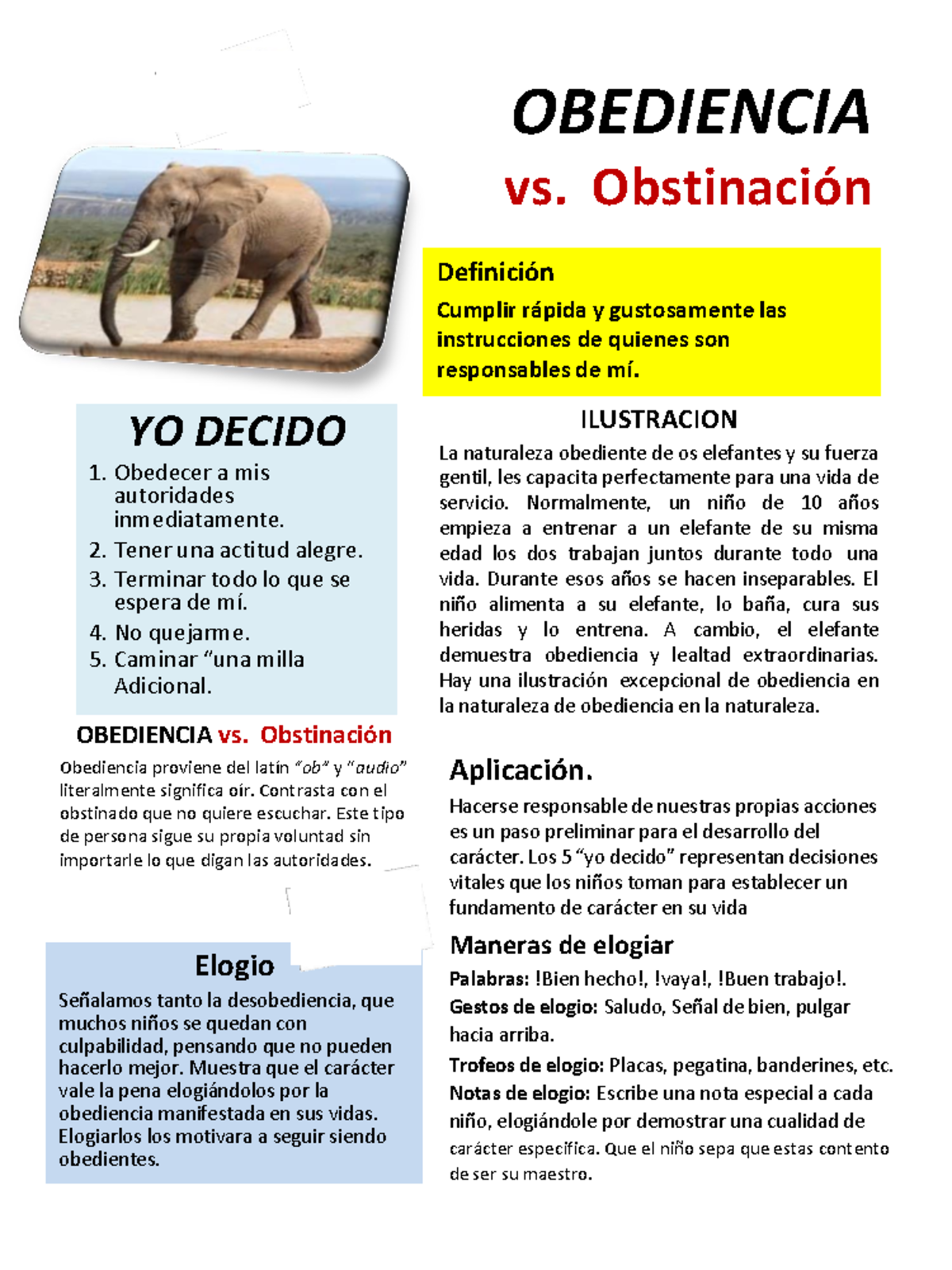 Valores caracter primero dcs 2 junio - OBEDIENCIA vs. Obstinación ...