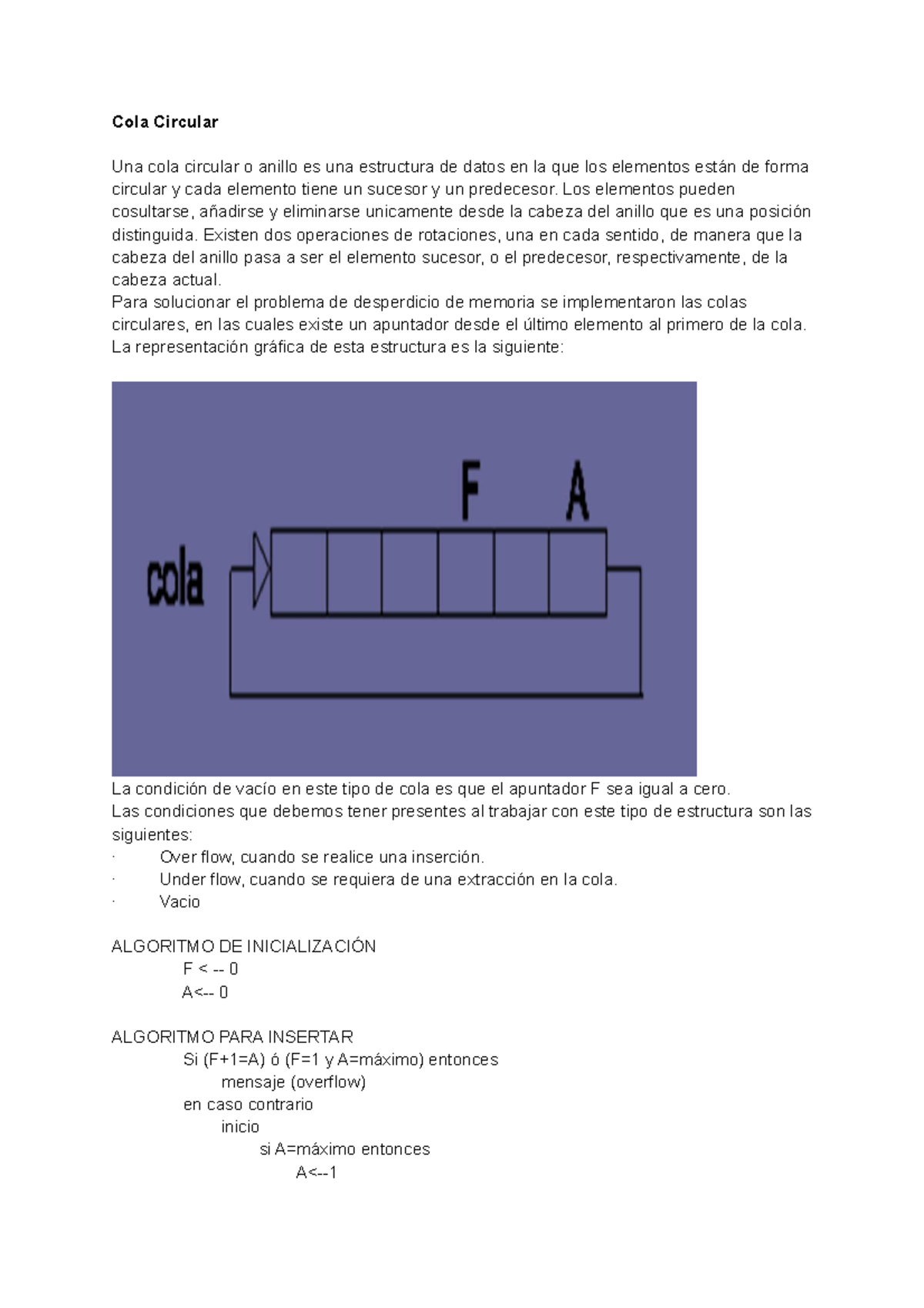 Cola Circular - Tipos de colas en la programacion - Cola Circular Una ...