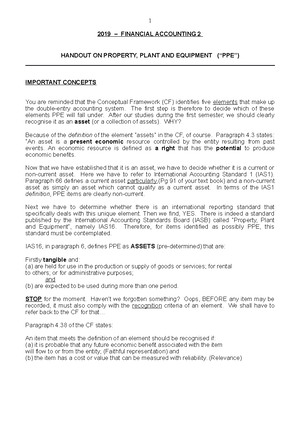 PPE Notes - PROPERTY, PLANT AND EQUIPMENT (PPE) (IAS16) What is ...
