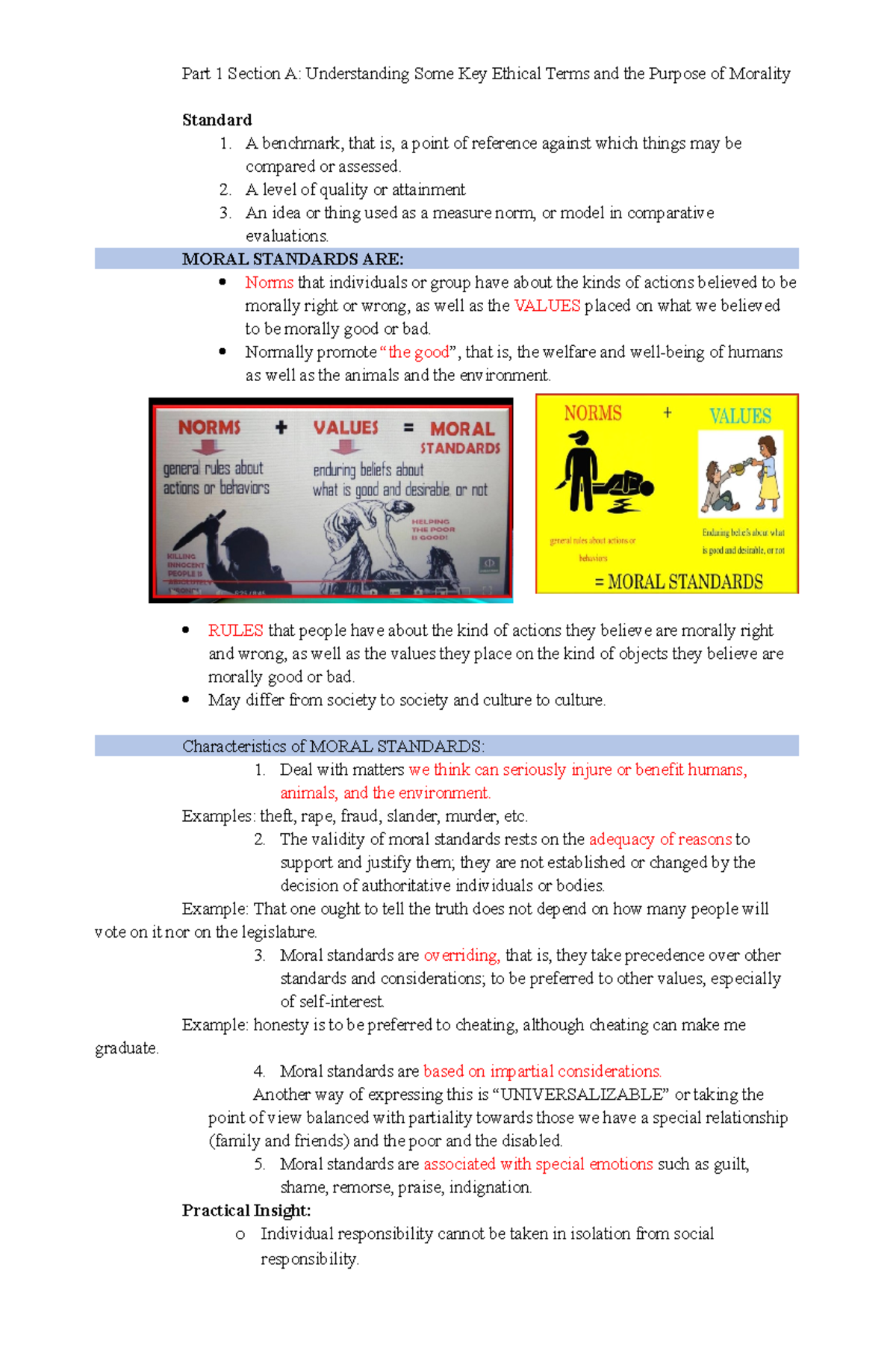 Part 1 Section A Ethics - MORAL DILEMMAS - Part 1 Section A ...