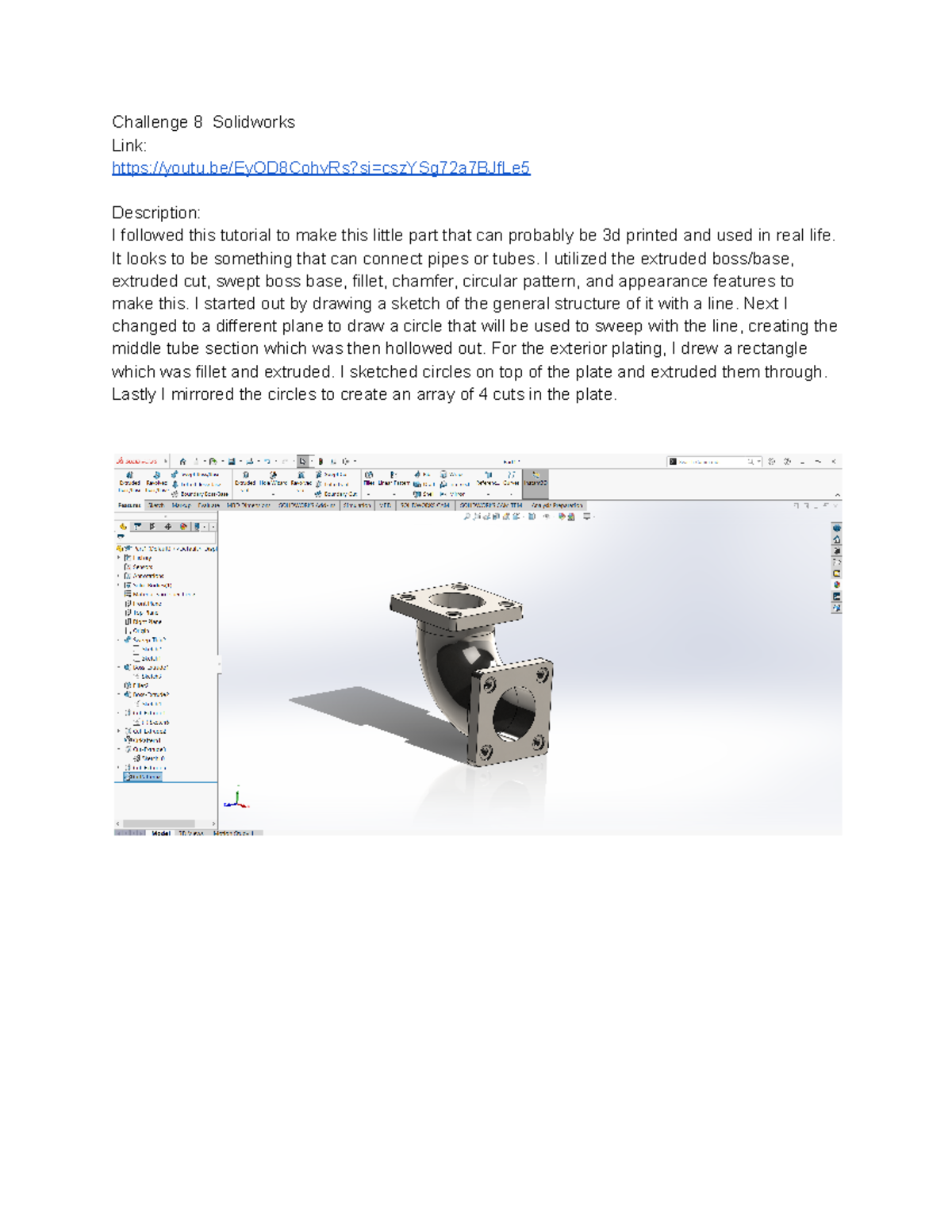 Challenge 8 Solidworks - Challenge 8 Solidworks Link: youtu/EyOD8CohvRs ...