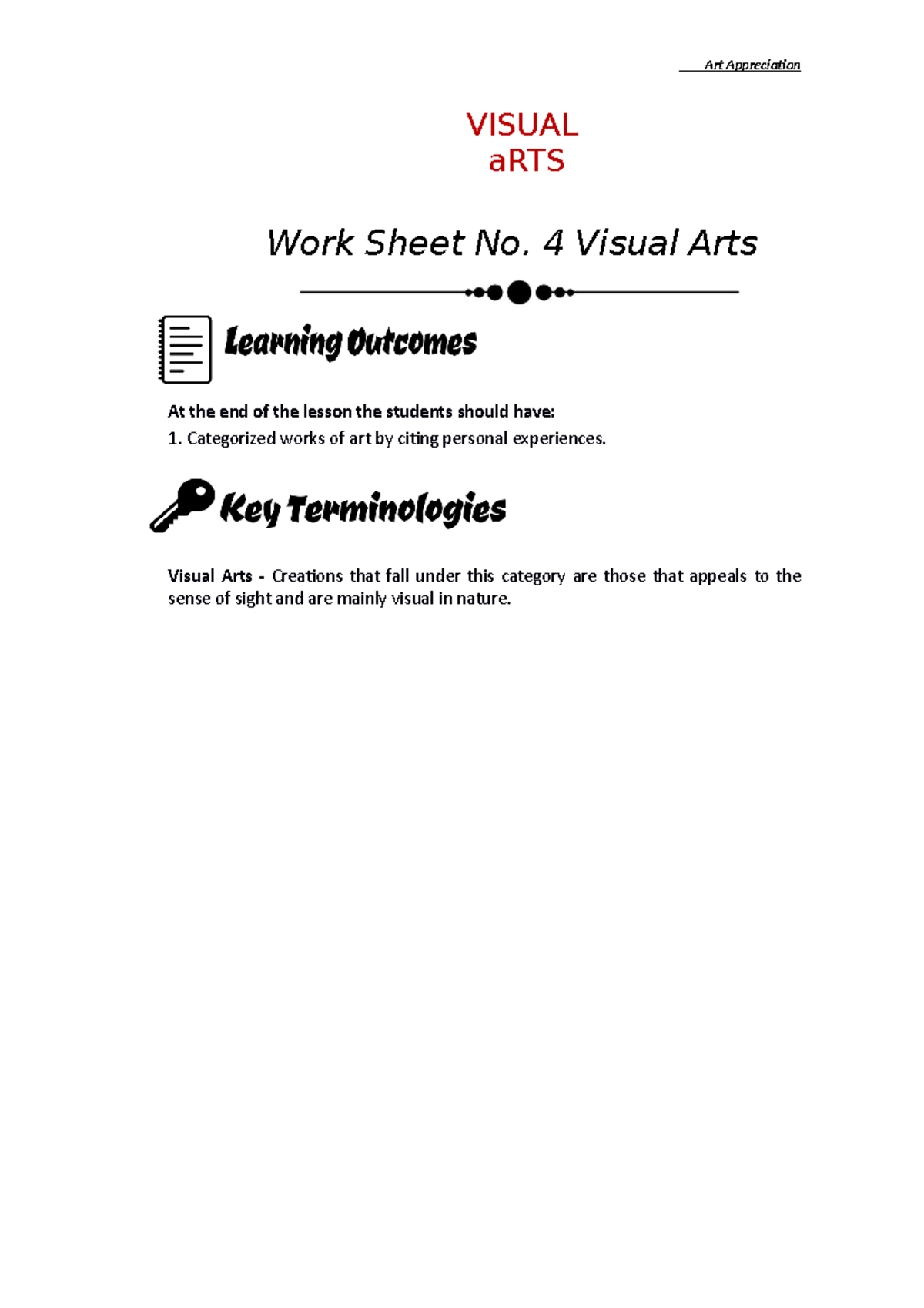 #4 Visual Arts - #1 Art History - MCADACUYCUY - HUM 01 CHAPTER 1 ...