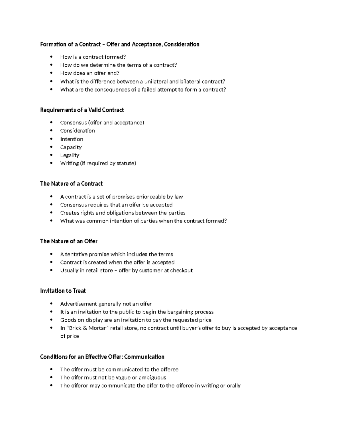 4SD3 - Formation of a Contract - Formation of a Contract – Offer and ...