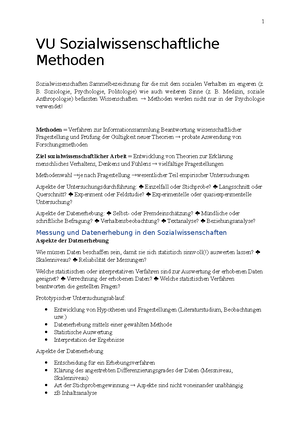 Sozialwissenschaftliche Methoden - Universität Graz - Studocu
