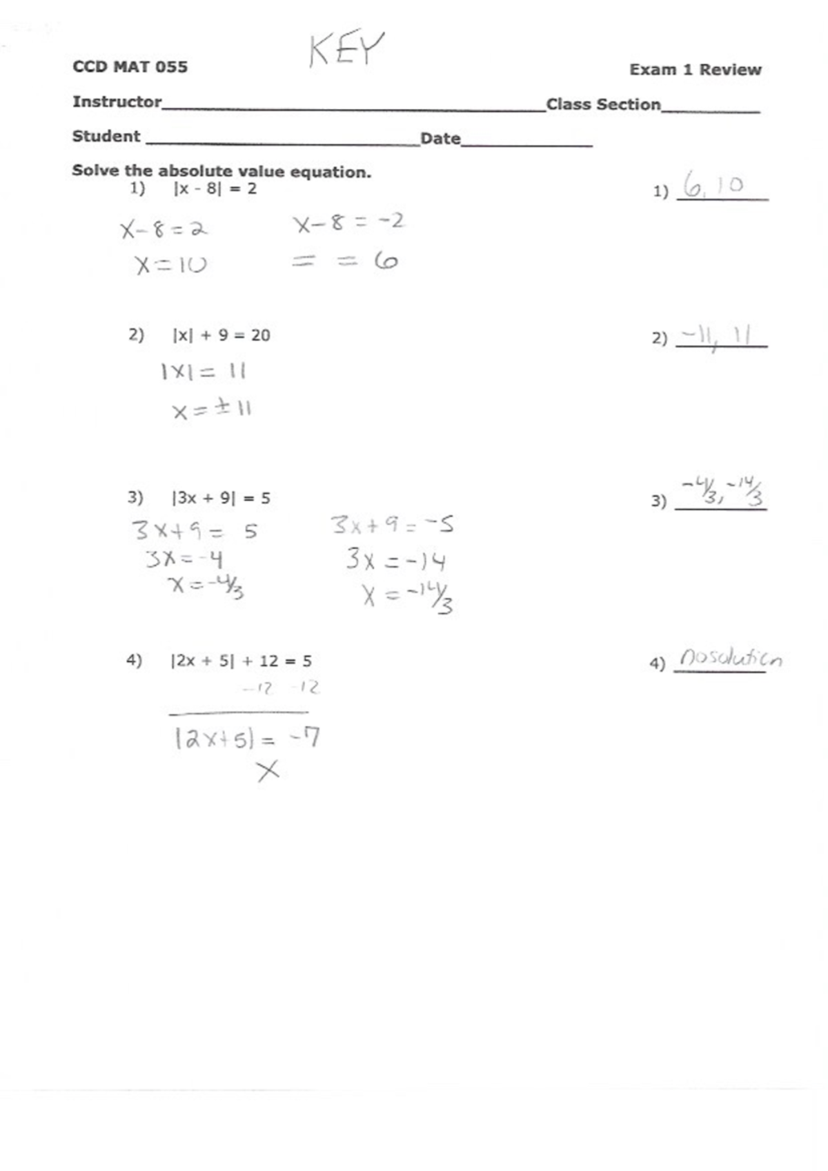 Test 1 Review Solutions All Pages - MATH 215 - Studocu
