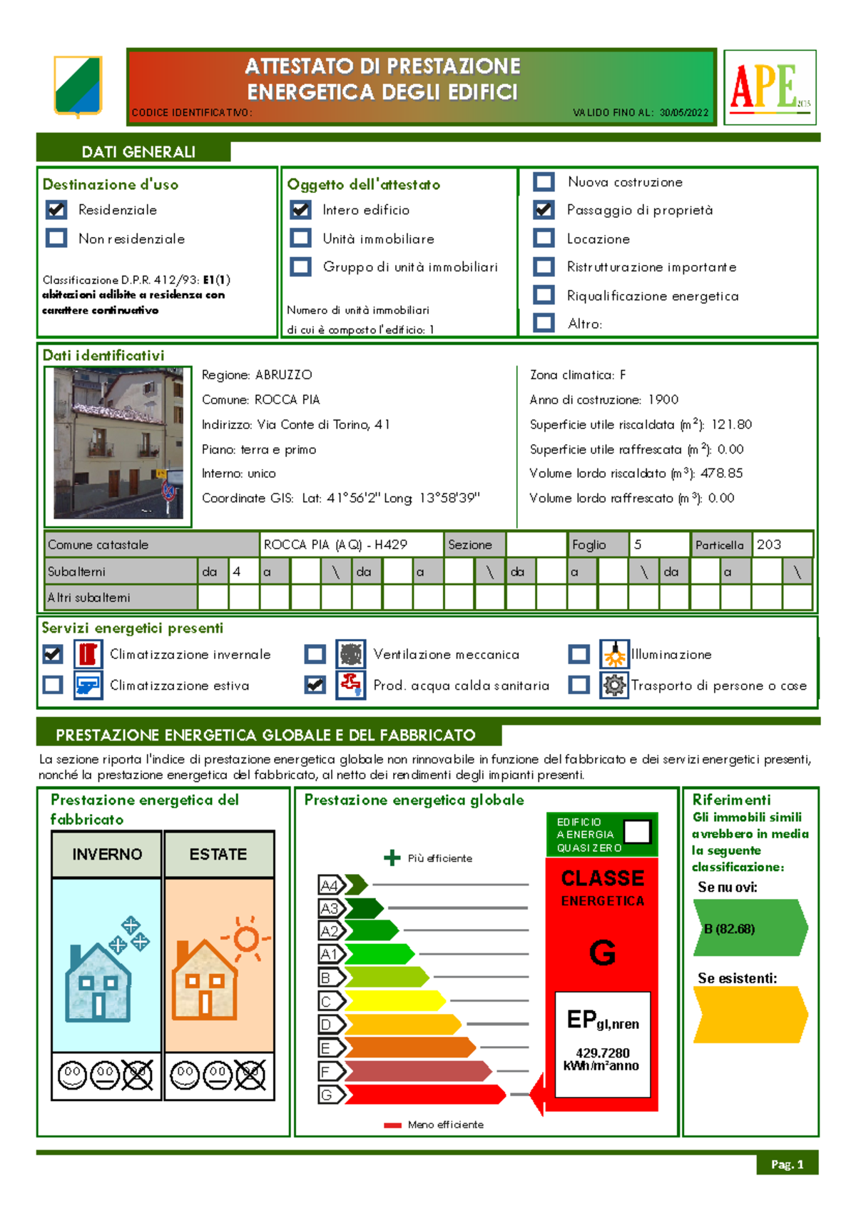 Ciotti maria giuseppa esame - ATTESTATO DI PRESTAZIONE ENERGETICA DEGLI ...