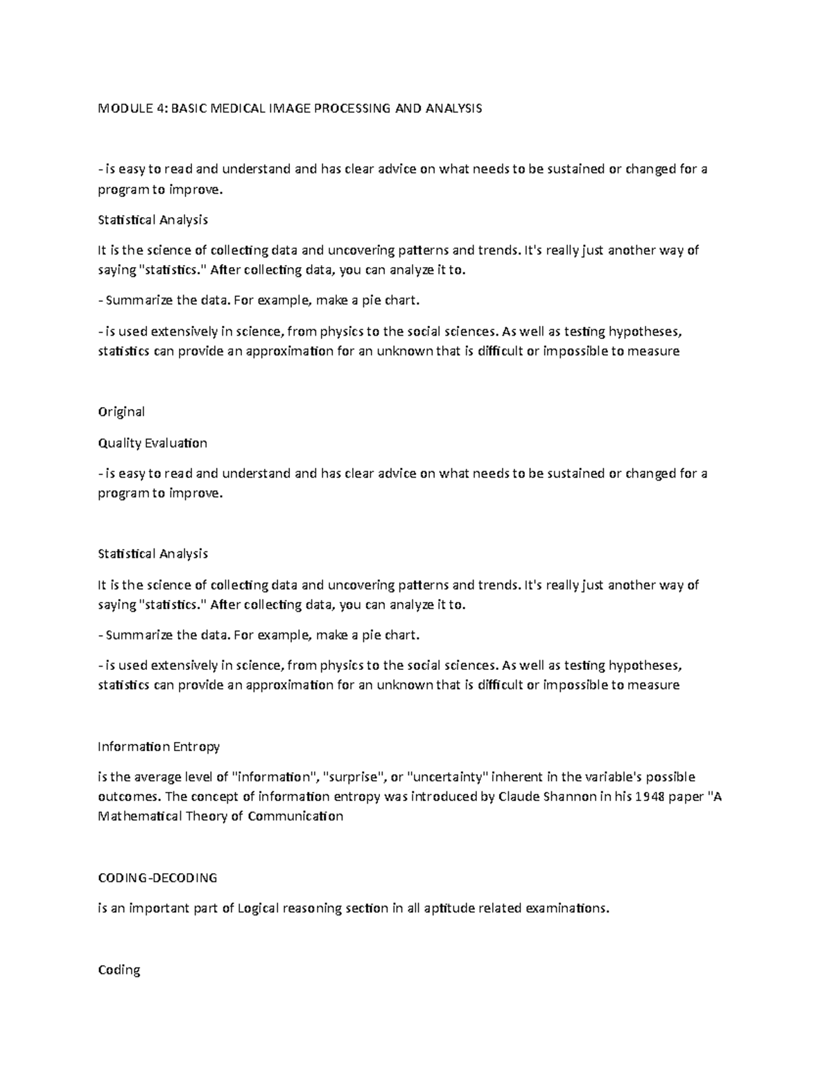 Module 4 Basic Medical Image Processing AND Analysis - MODULE 4: BASIC ...