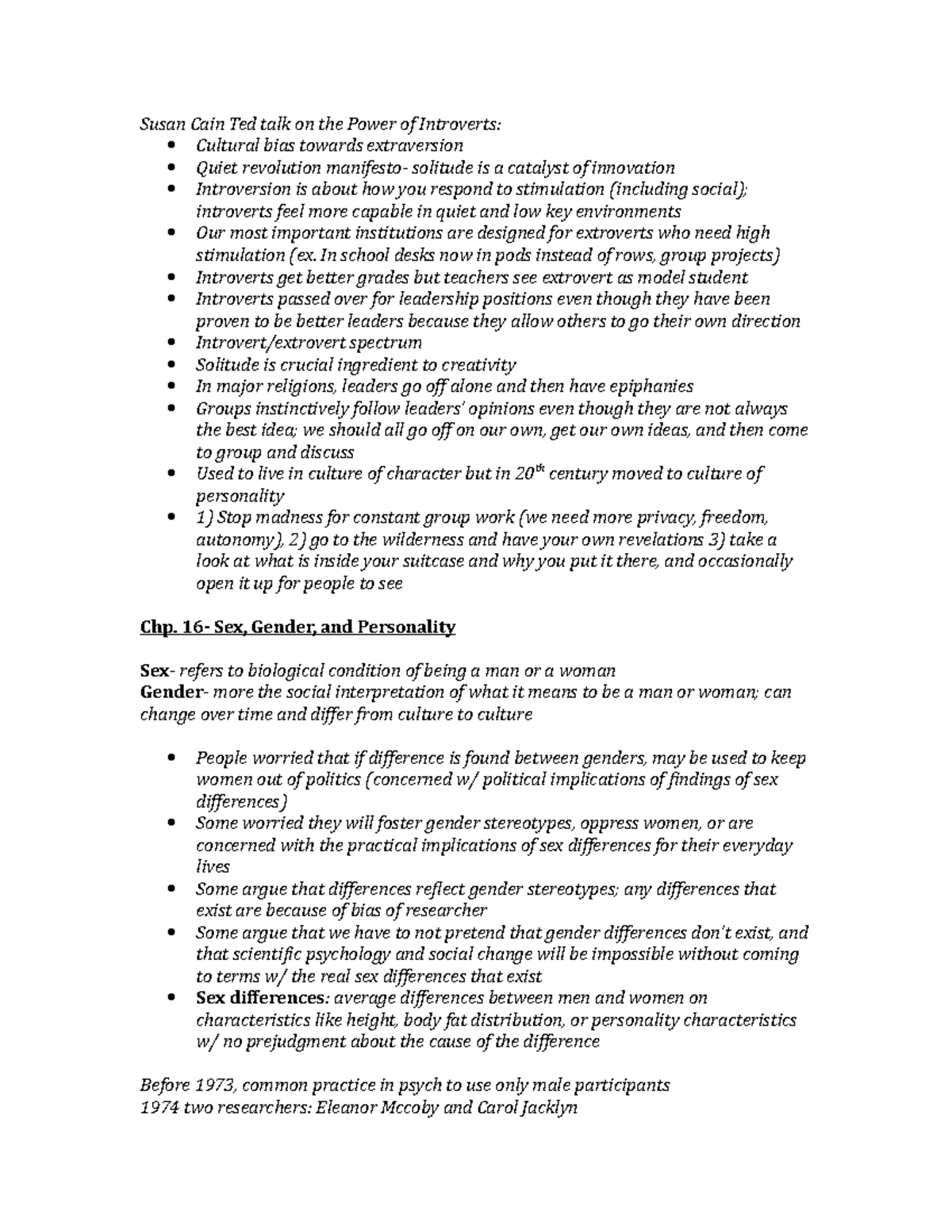 Personality psych test 4 - Susan Cain Ted talk on the Power of ...