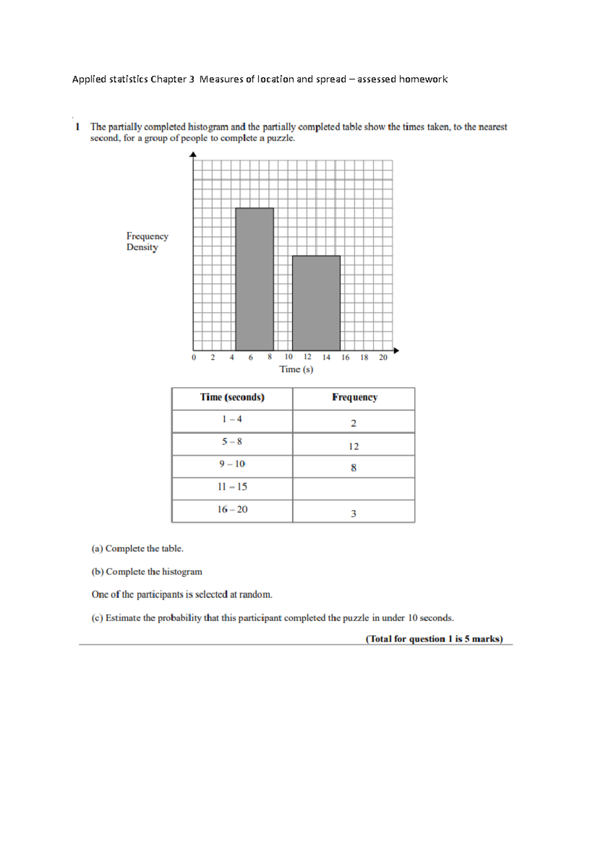 Applied statistics chapter 3 homework - Math0040 - Applied statistics ...