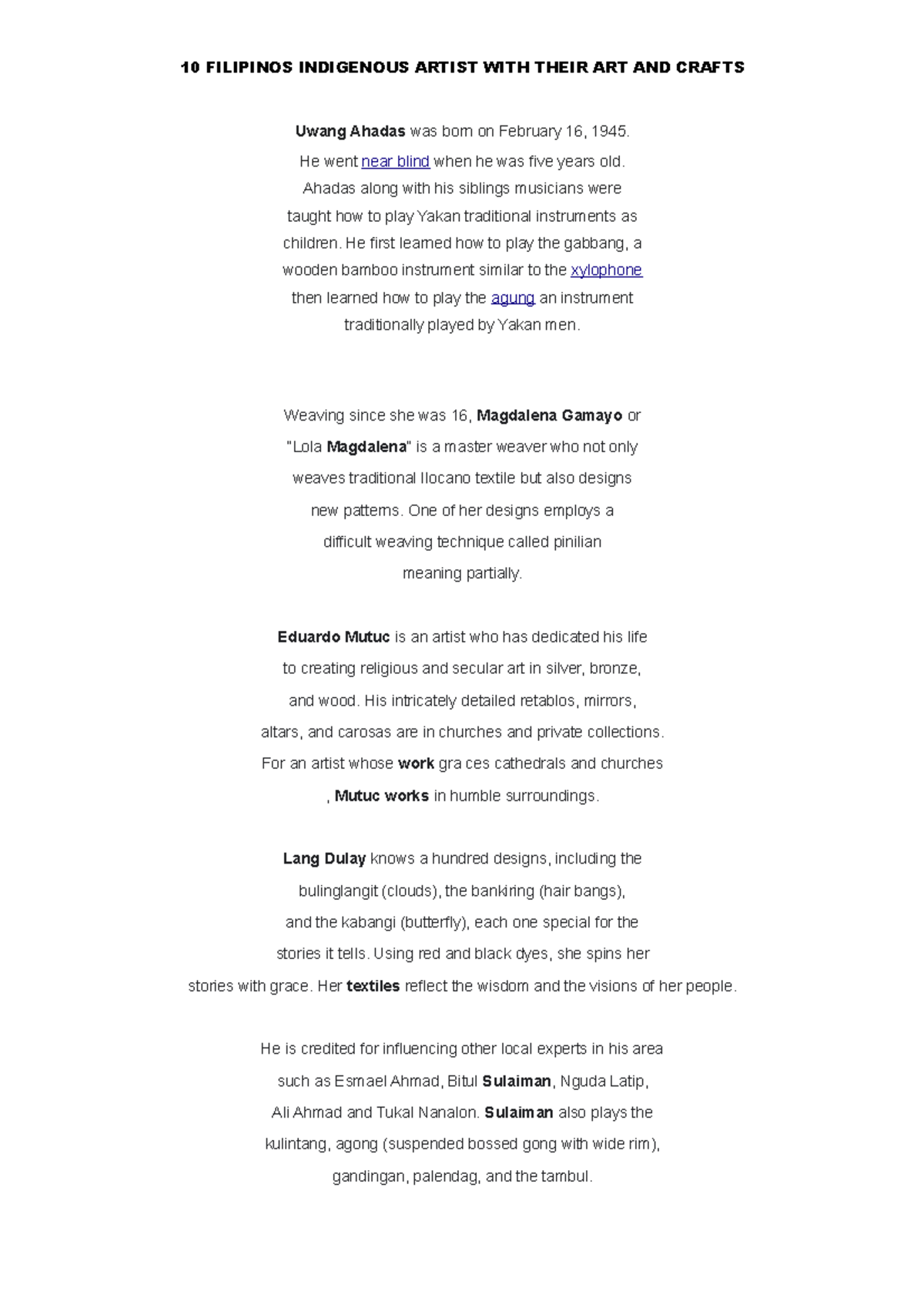 Indigenous filipinos - 10 FILIPINOS INDIGENOUS ARTIST WITH THEIR ART ...