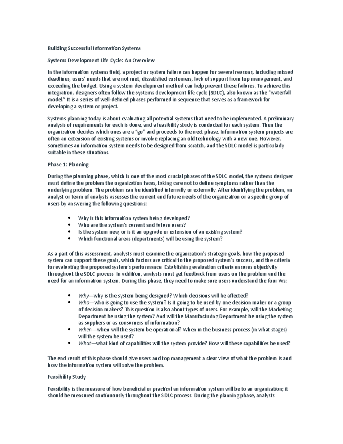 Module 10 ISM Lecture Notes - Building Successful Information Systems ...