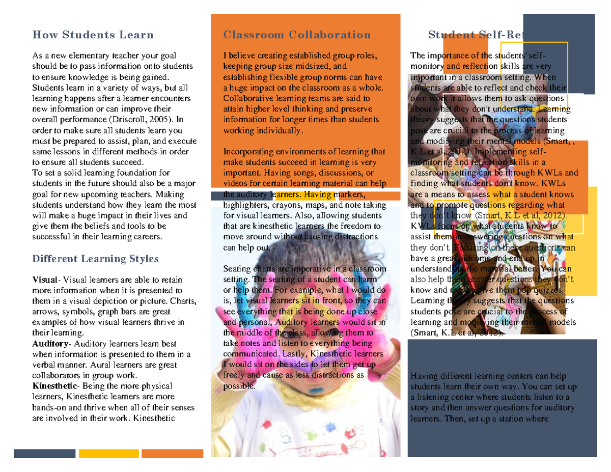 How Students Learn Brochure - How Students Learn As a new elementary ...