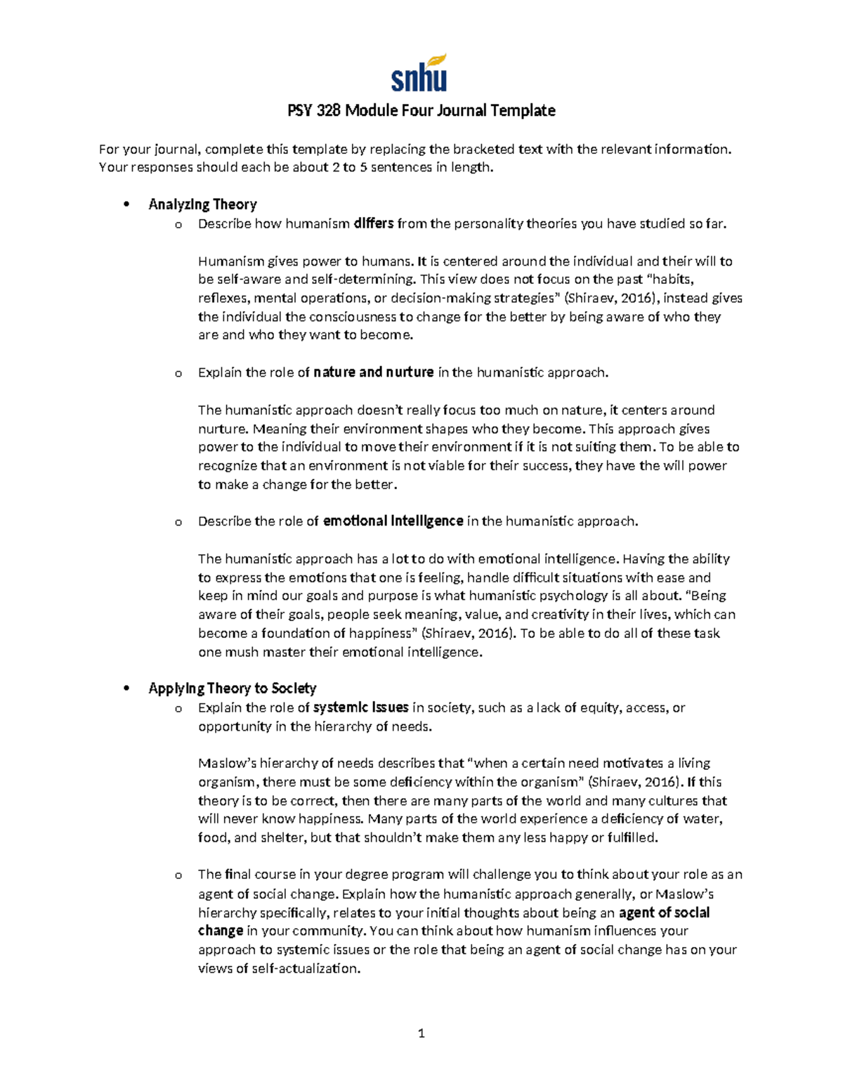 Module Four Journal - Your responses should each be about 2 to 5 ...