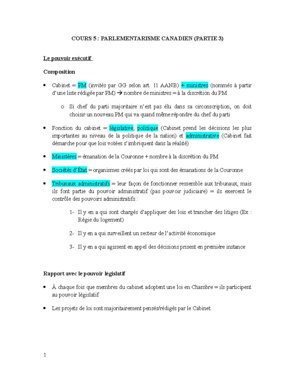 Cours 5 - Notes de cours - Professeur : René Pépin - COURS 5 ...