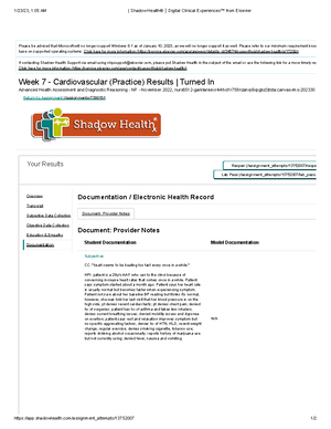 Sonia best pre-op data - shadow health - Perioperative Care Hourly ...