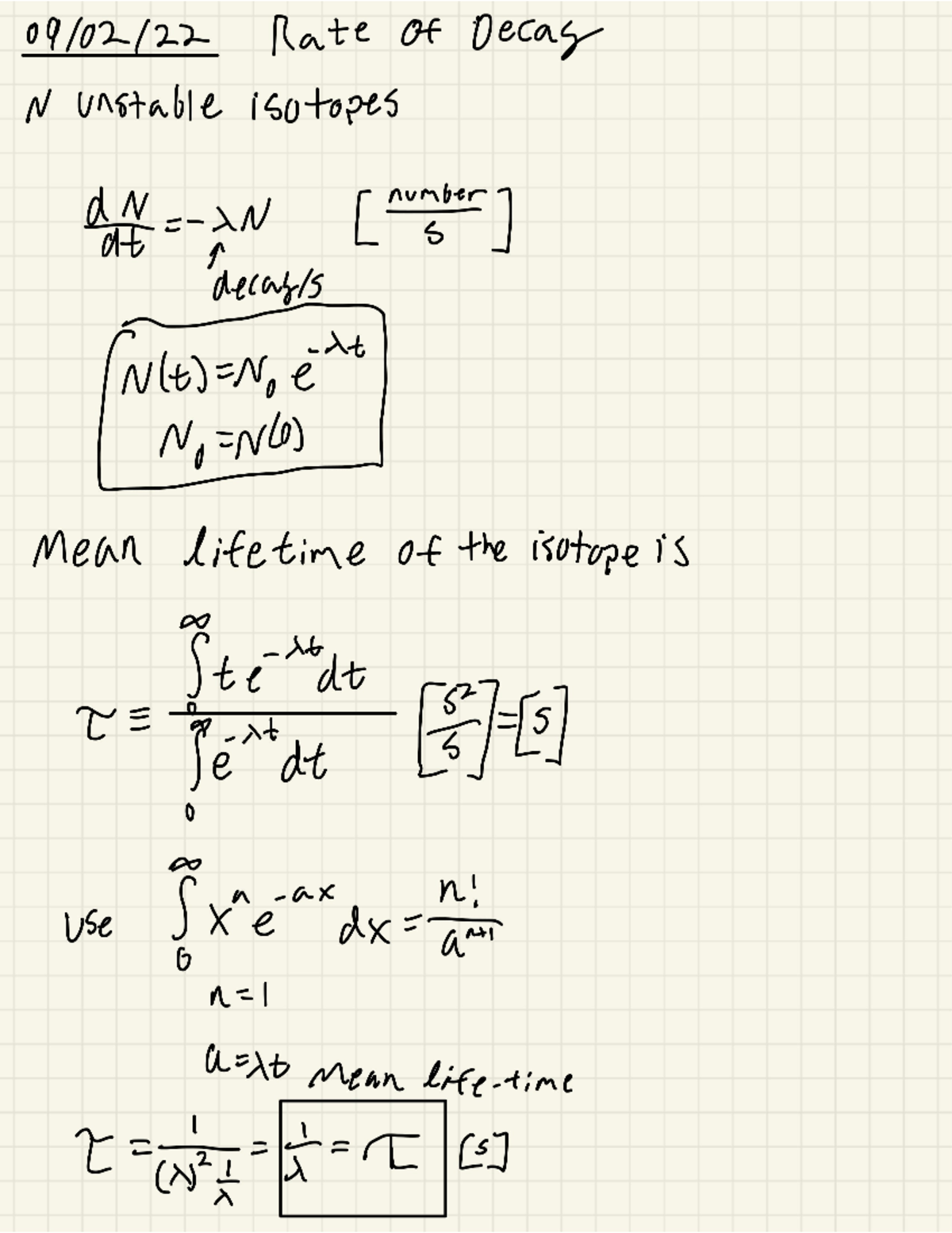Rate of decay - PHYS 4462 - Studocu