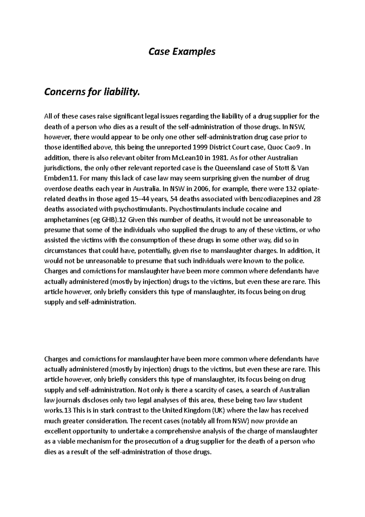 CASE Examples. - Lecture notes 1,2,3 - Case Examples Concerns for ...
