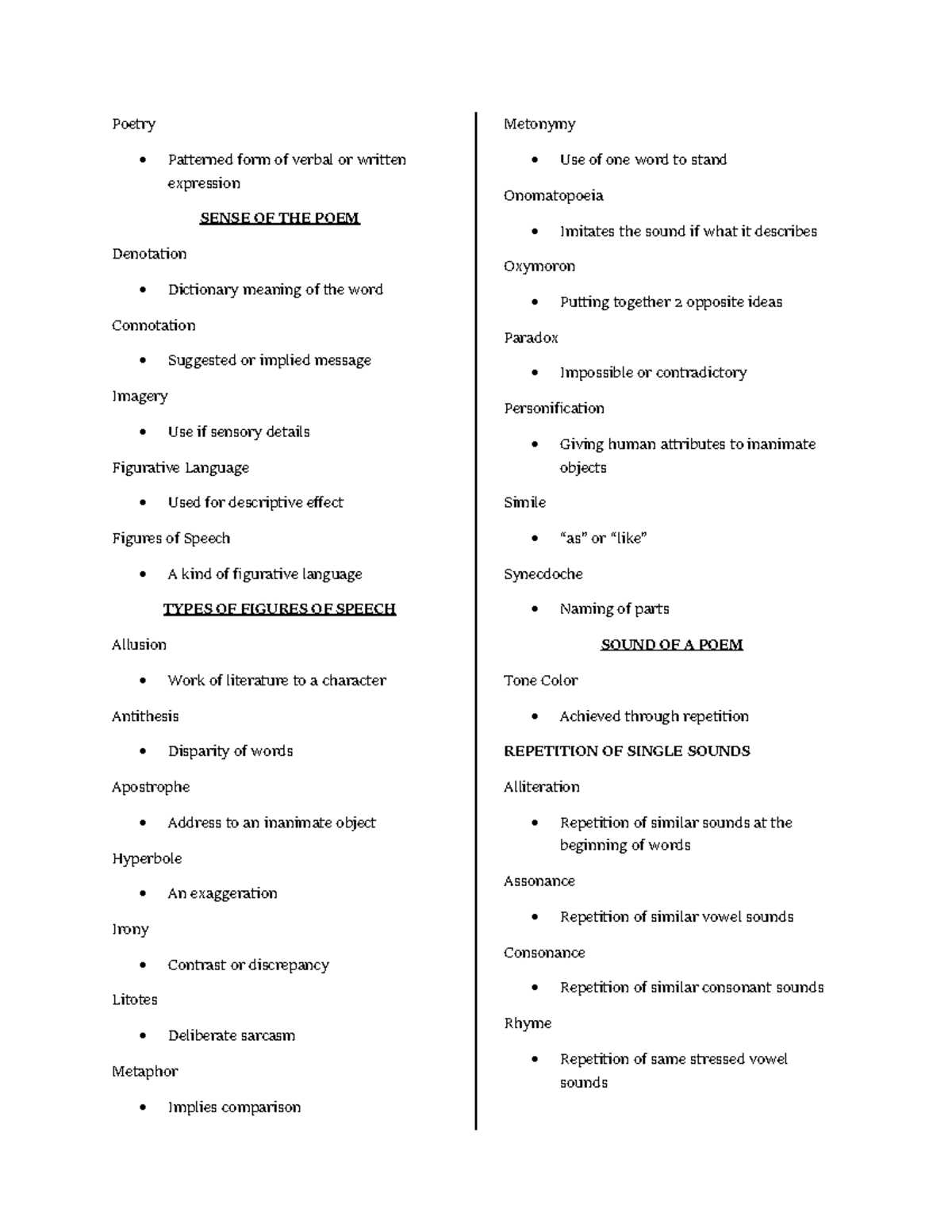 LIT Notes PT2 - Basic Knowledge of Literature - Poetry Patterned form ...