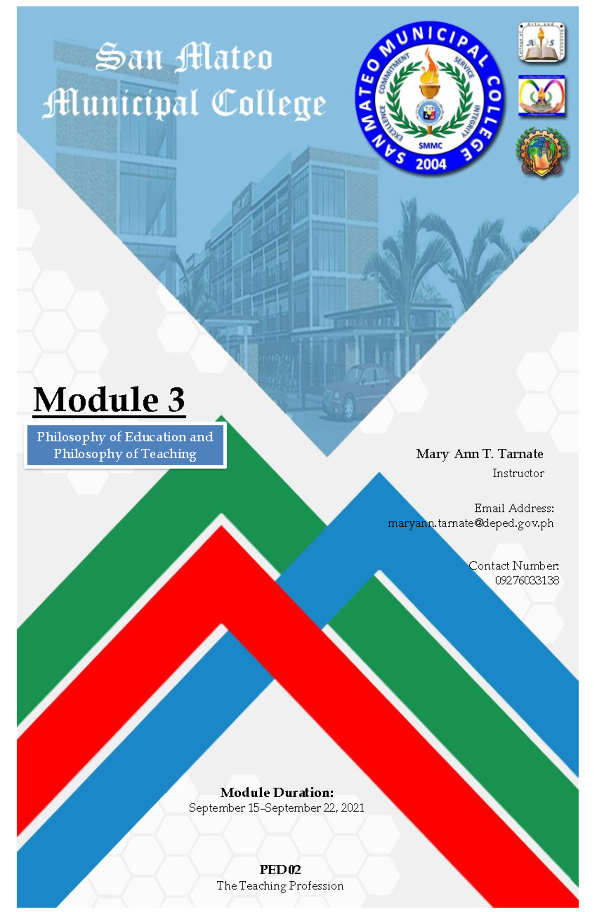 Module 3 Week 5-6 PED02 - Lecture Notes - General L una St ...
