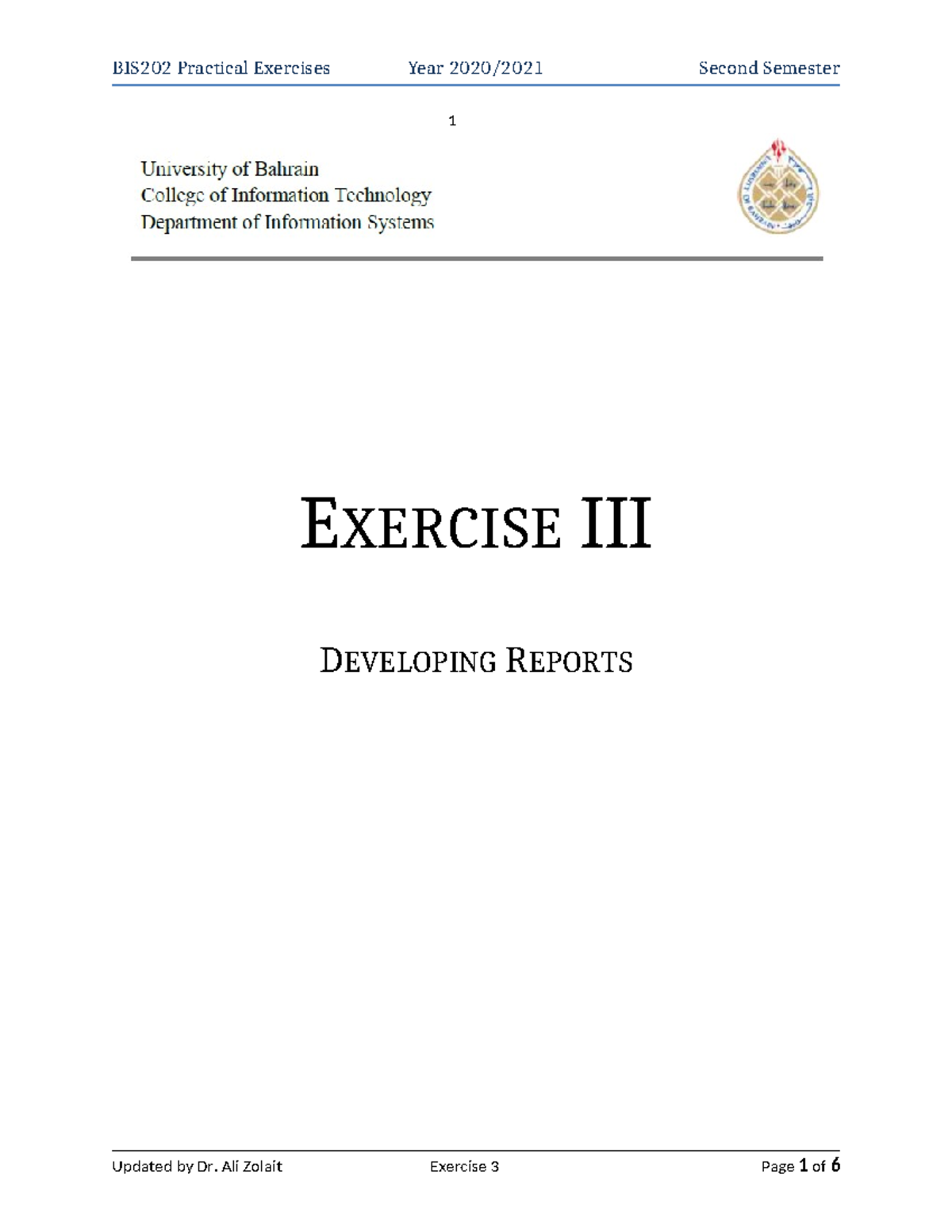 Ms Excel Exercise 3 Iti 1 Exercise Iii Developing Reports 1