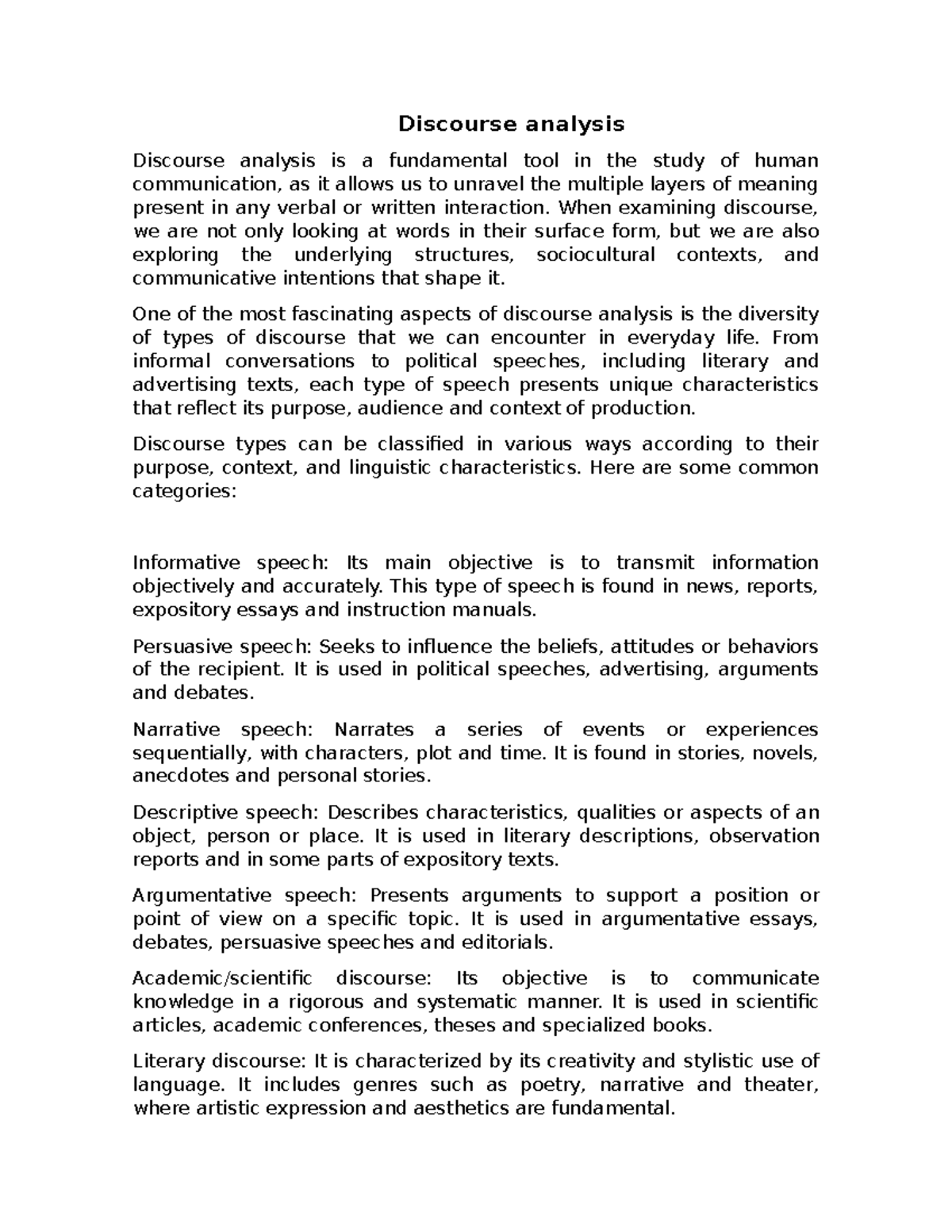 Discourse analysis - Discourse analysis Discourse analysis is a ...