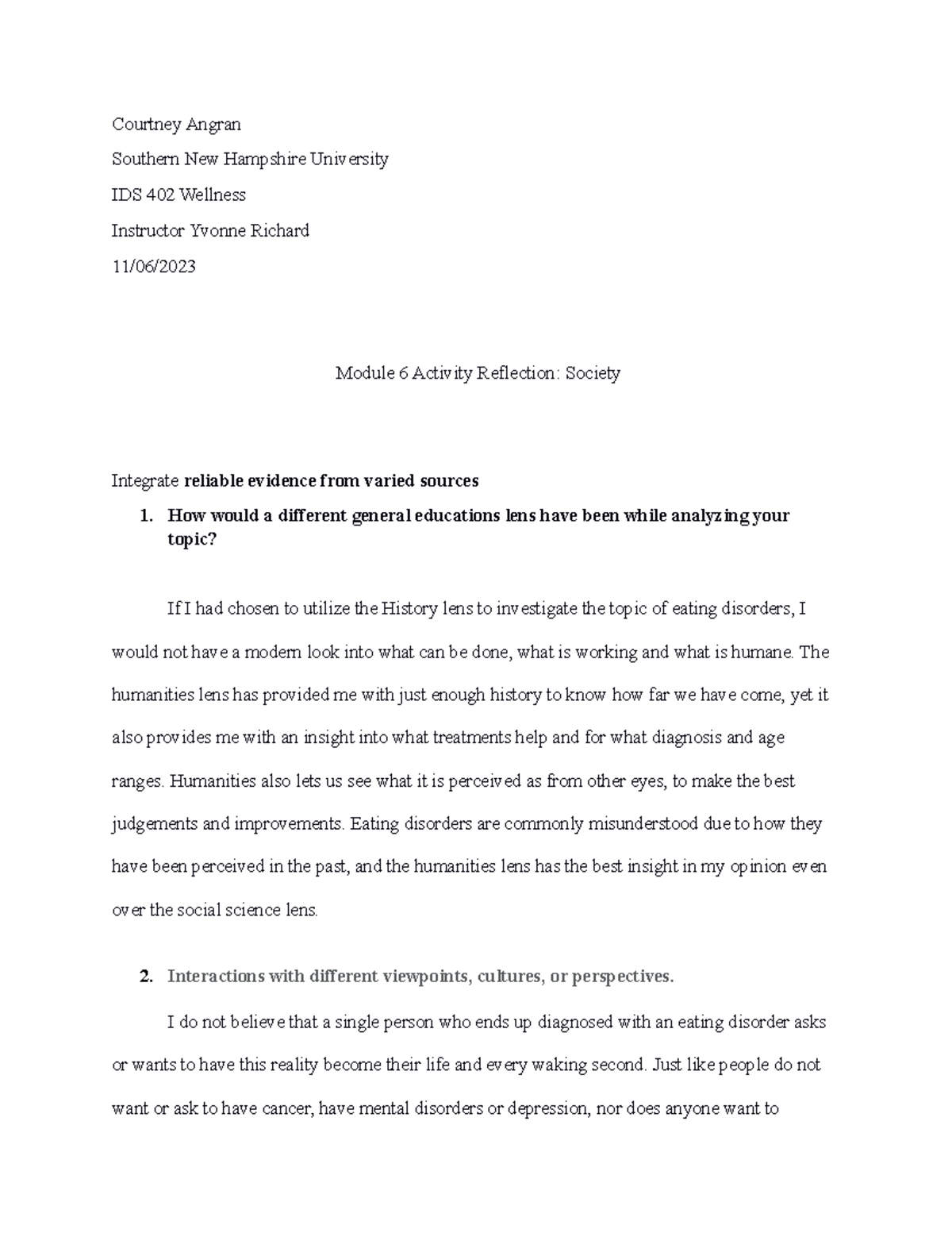 IDS402 Module 6 - Courtney Angran Southern New Hampshire University IDS ...