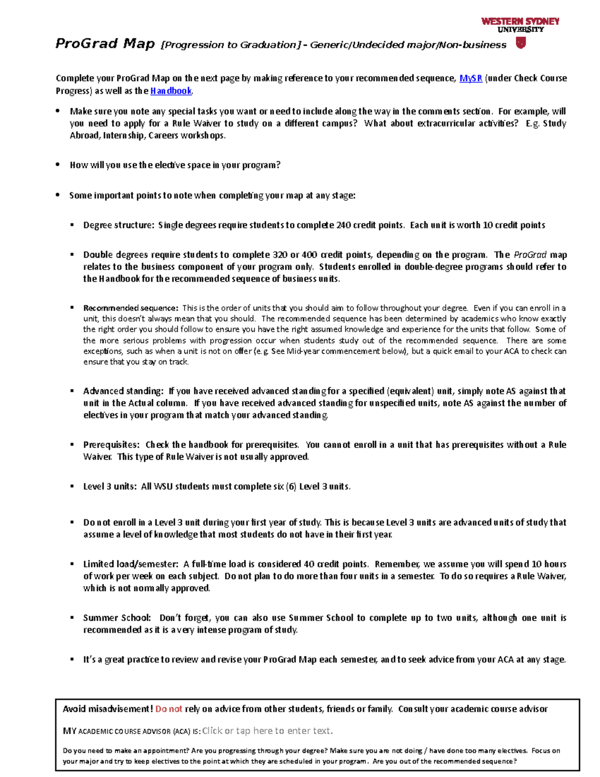 Pro Grad map - Generic - Assessment 3 - ProGrad Map [Progression to ...