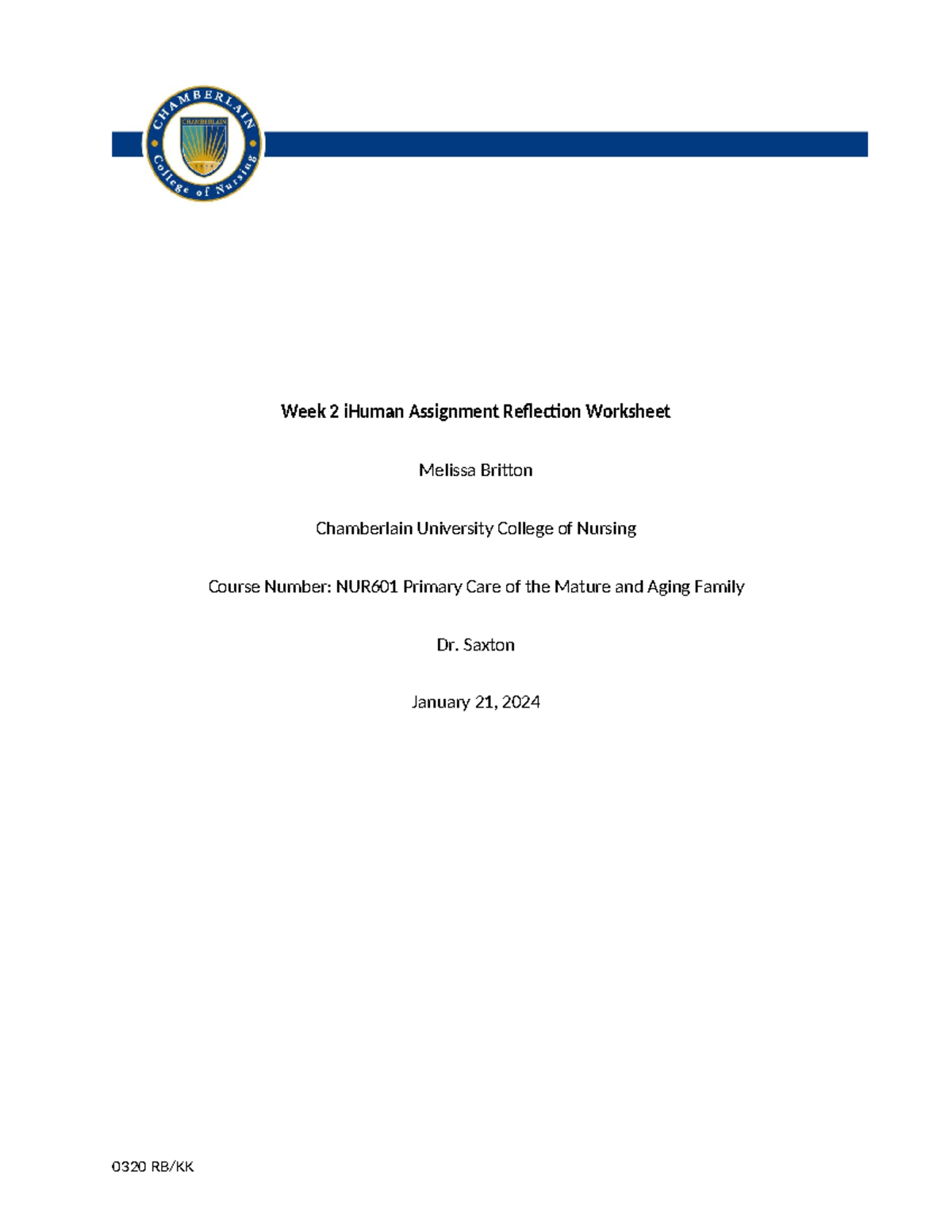 3NR601Week 2 i Human Assignment Reflection Worksheet - Week 2 iHuman ...