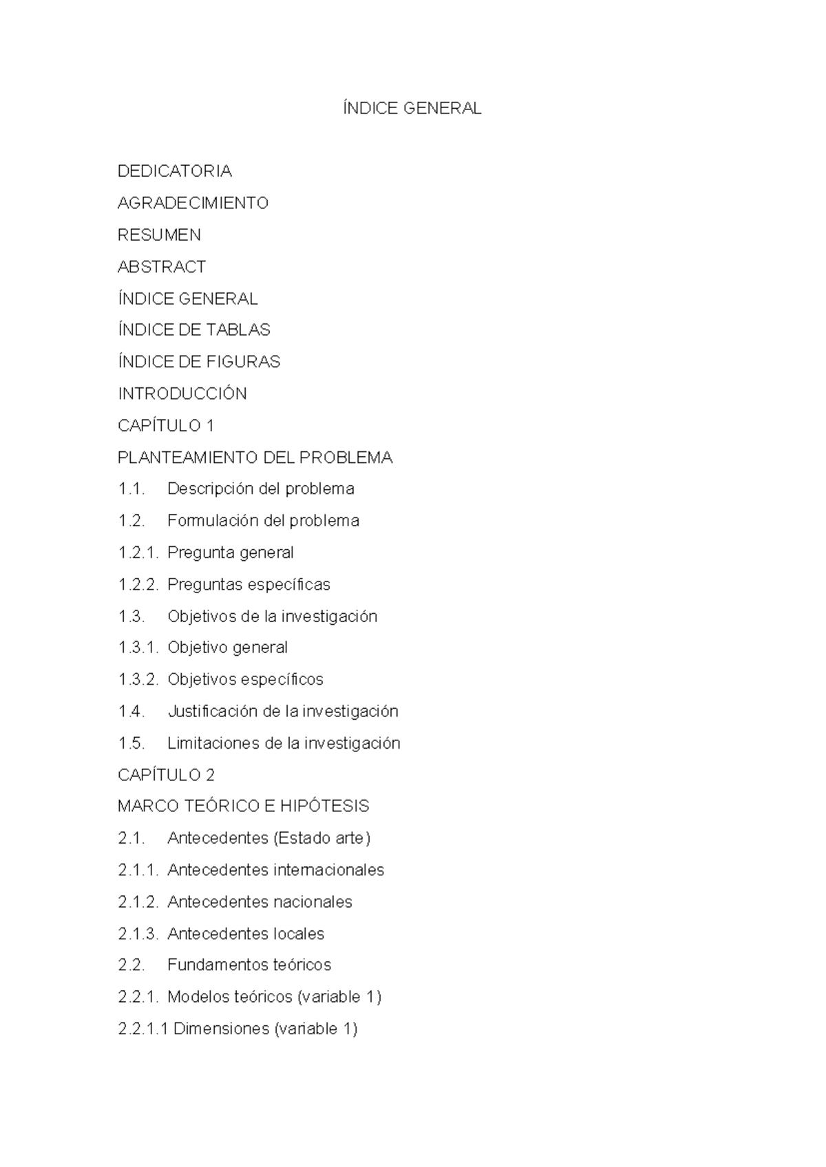 Estructura Tesis - Sugerida - ÍNDICE GENERAL DEDICATORIA AGRADECIMIENTO ...