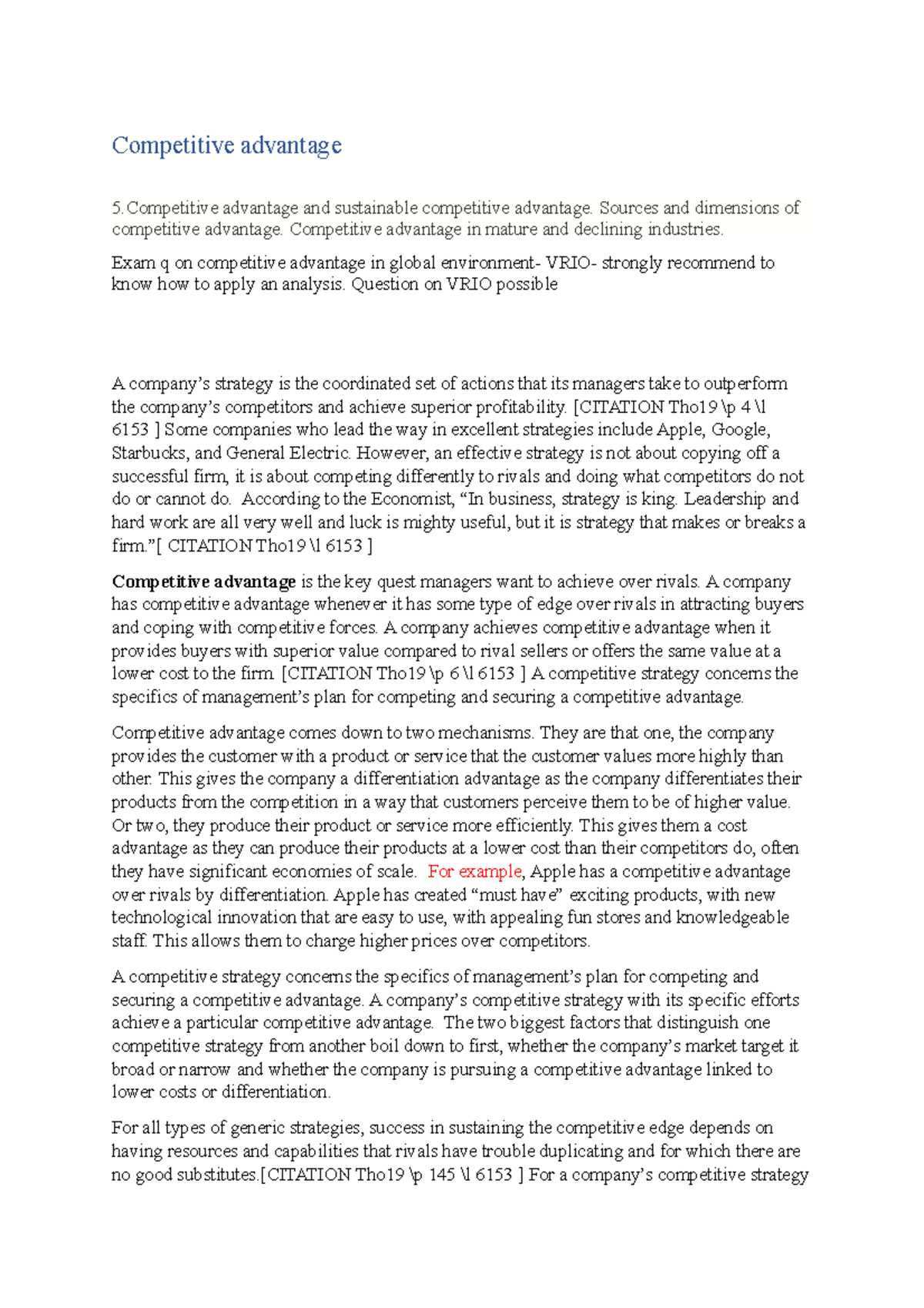 Competitive advantage - Sources and dimensions of competitive advantage ...