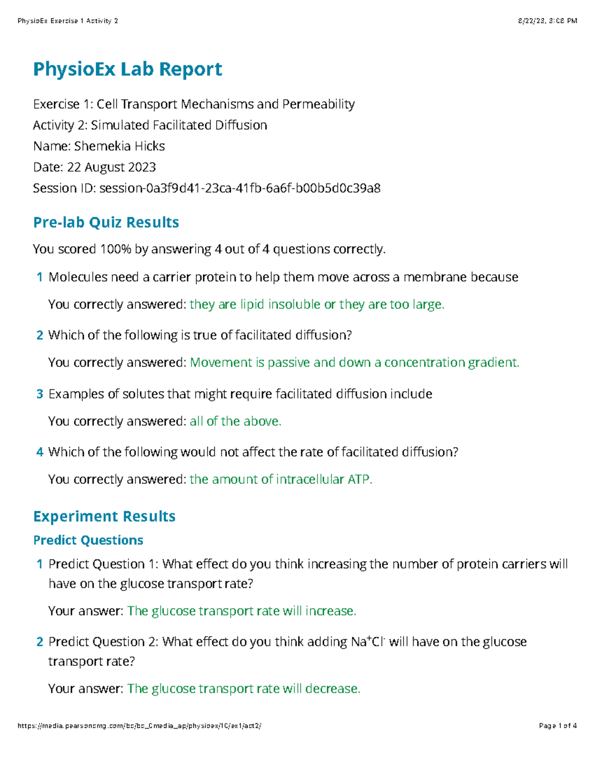 Physio Ex Exercise 1 Activity 2 - PhysioEx Lab Report Exercise 1 : Cell ...