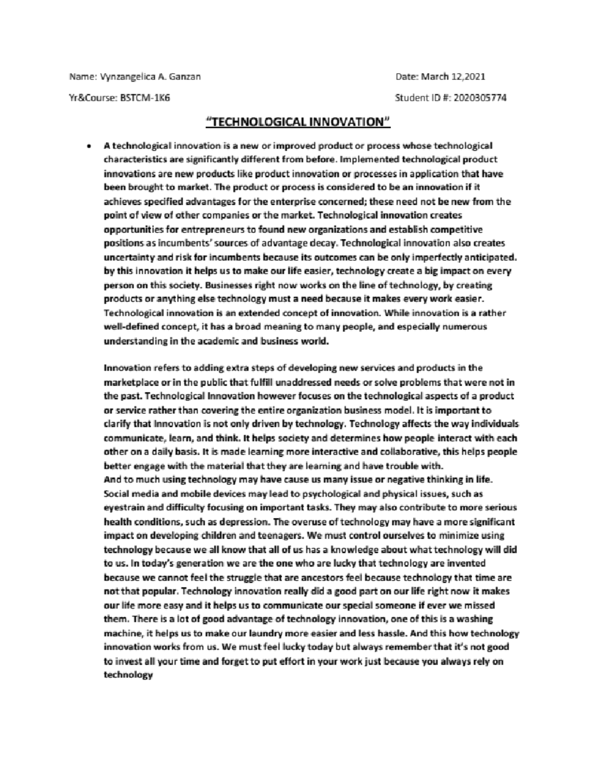 Technology Innovation - Introduction to Technology Communication ...