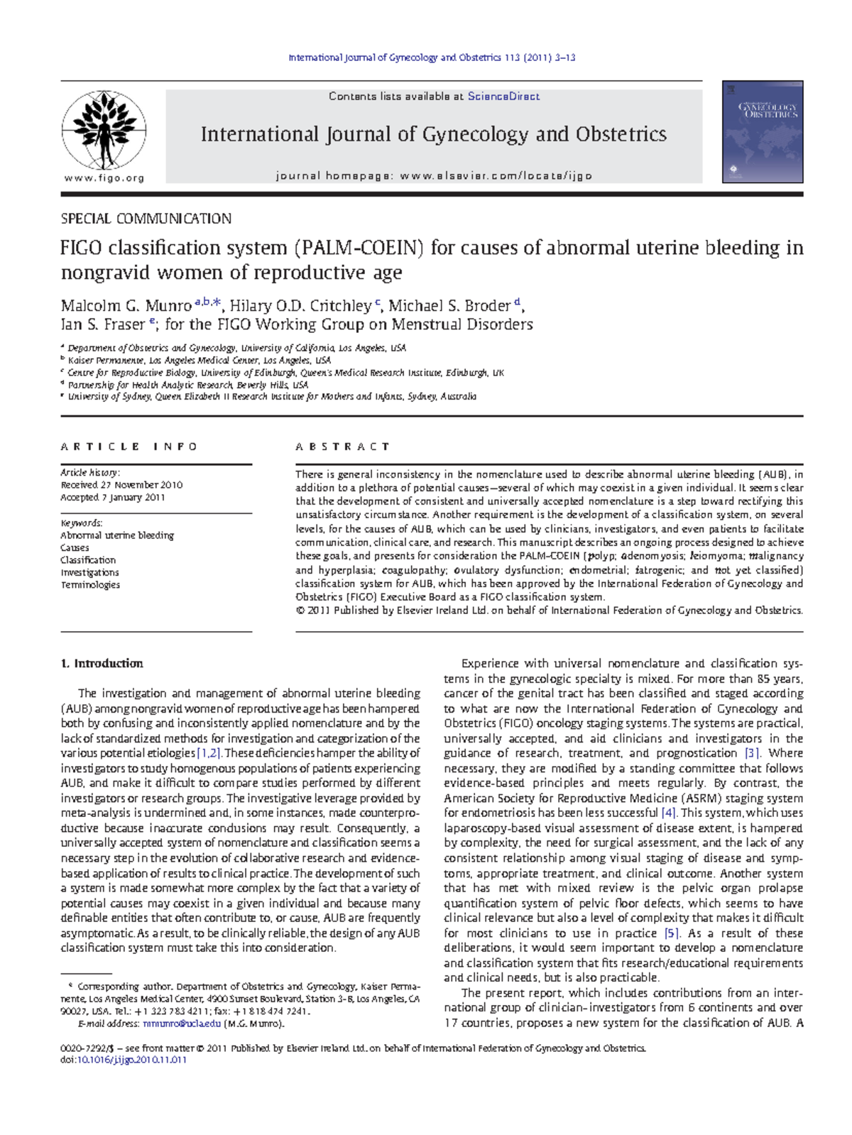 Myomas-FIGO-Classification - SPECIAL COMMUNICATION FIGO classification ...